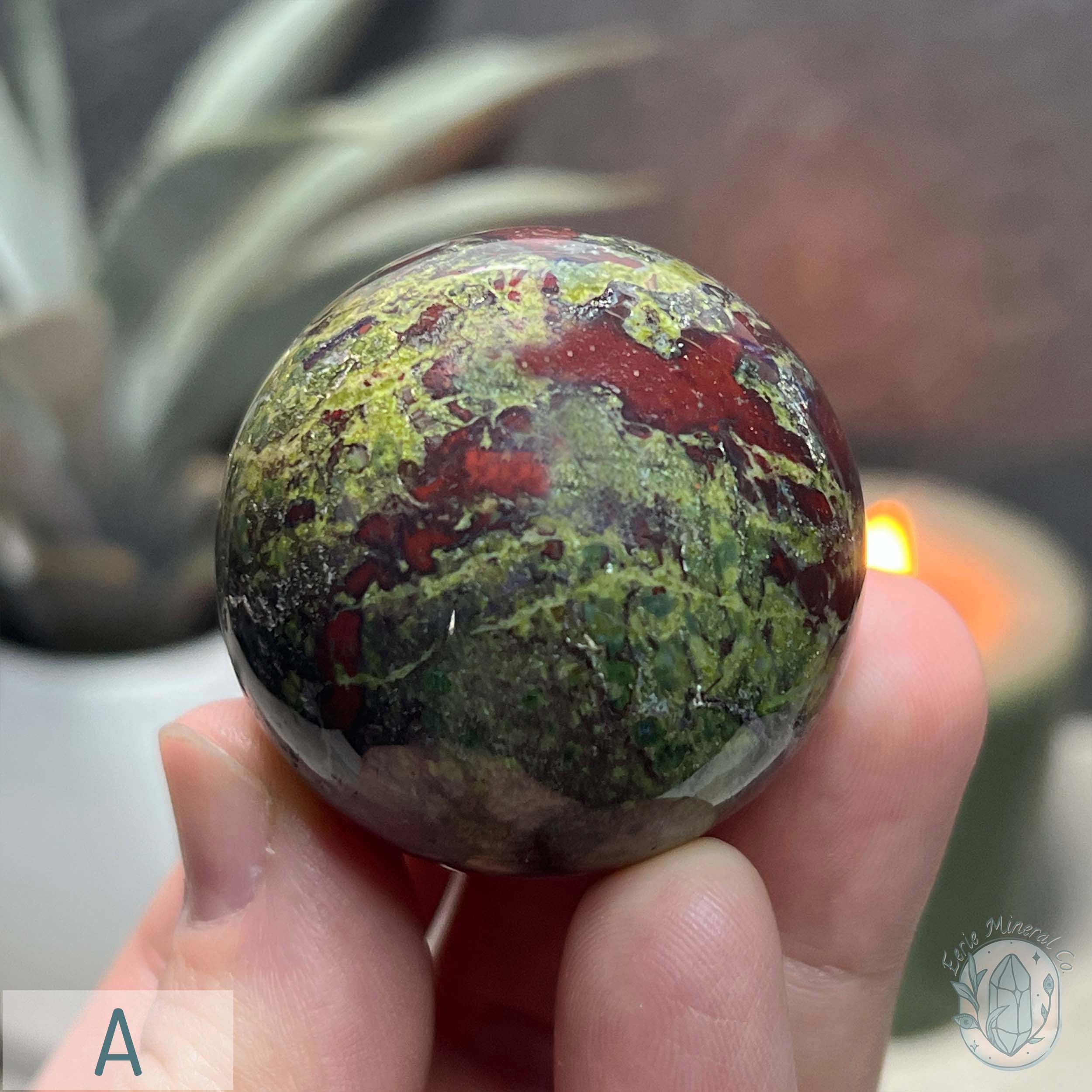 40mm Polished Dragon Bloodstone Spheres – Eerie Mineral Co.