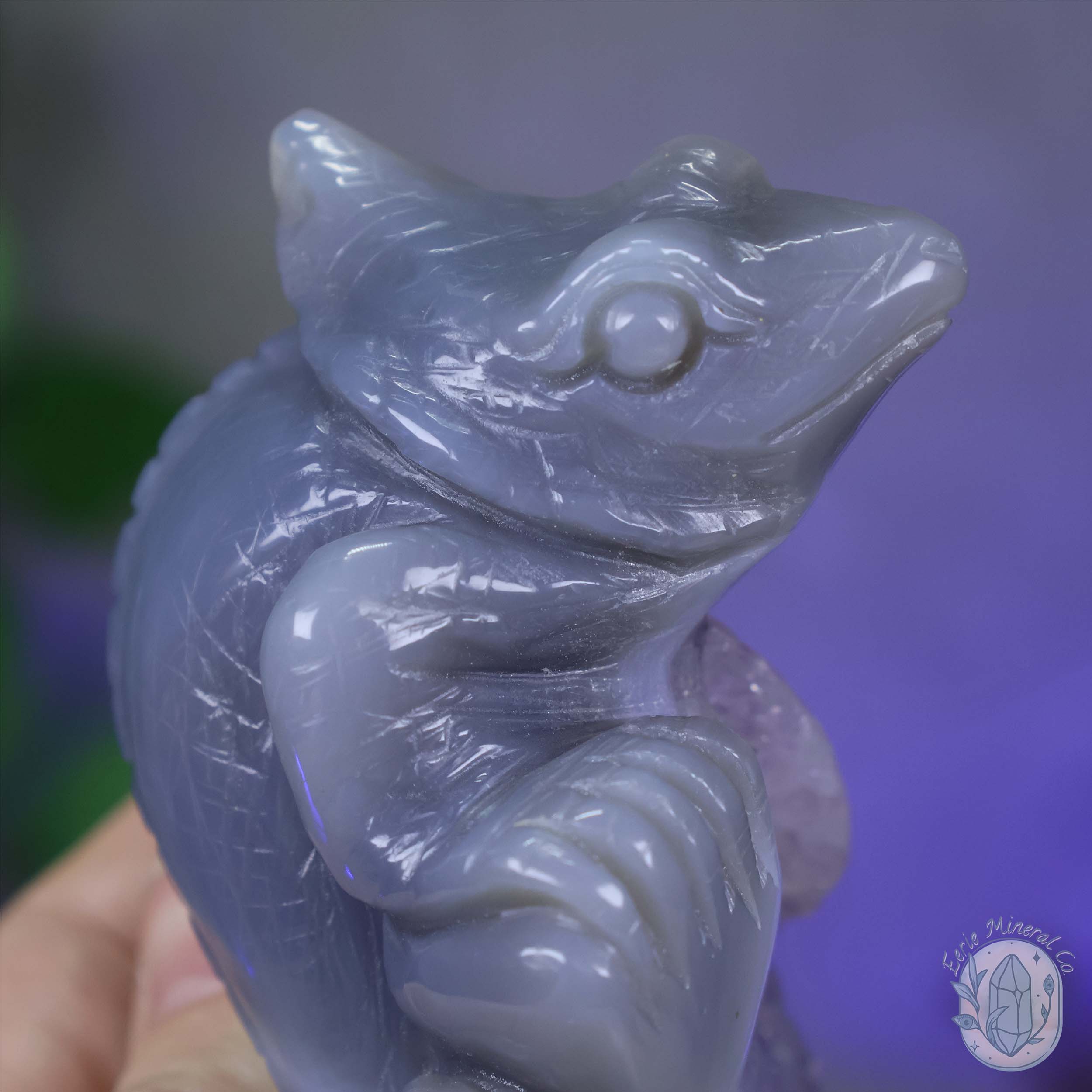 Hand Carved Amethyst Geode Lizard on Rock | New Lizard Statue Carvings ...