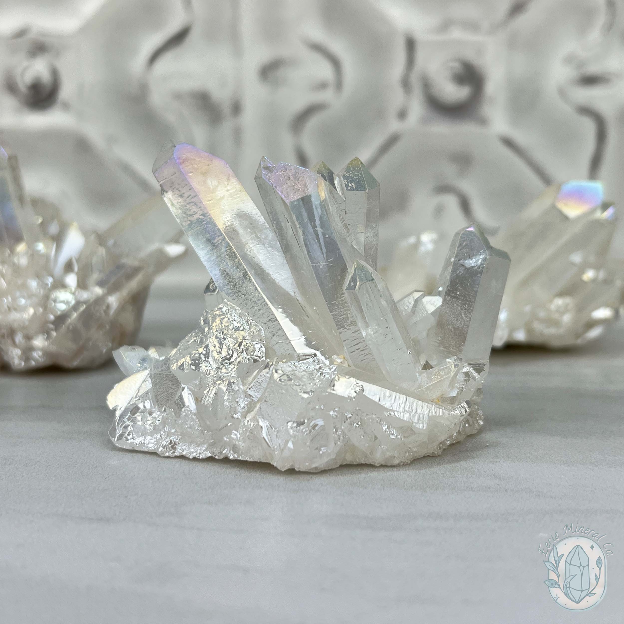 Angel Aura Clear Quartz Crystal Clusters | Aura Quartz Available ...