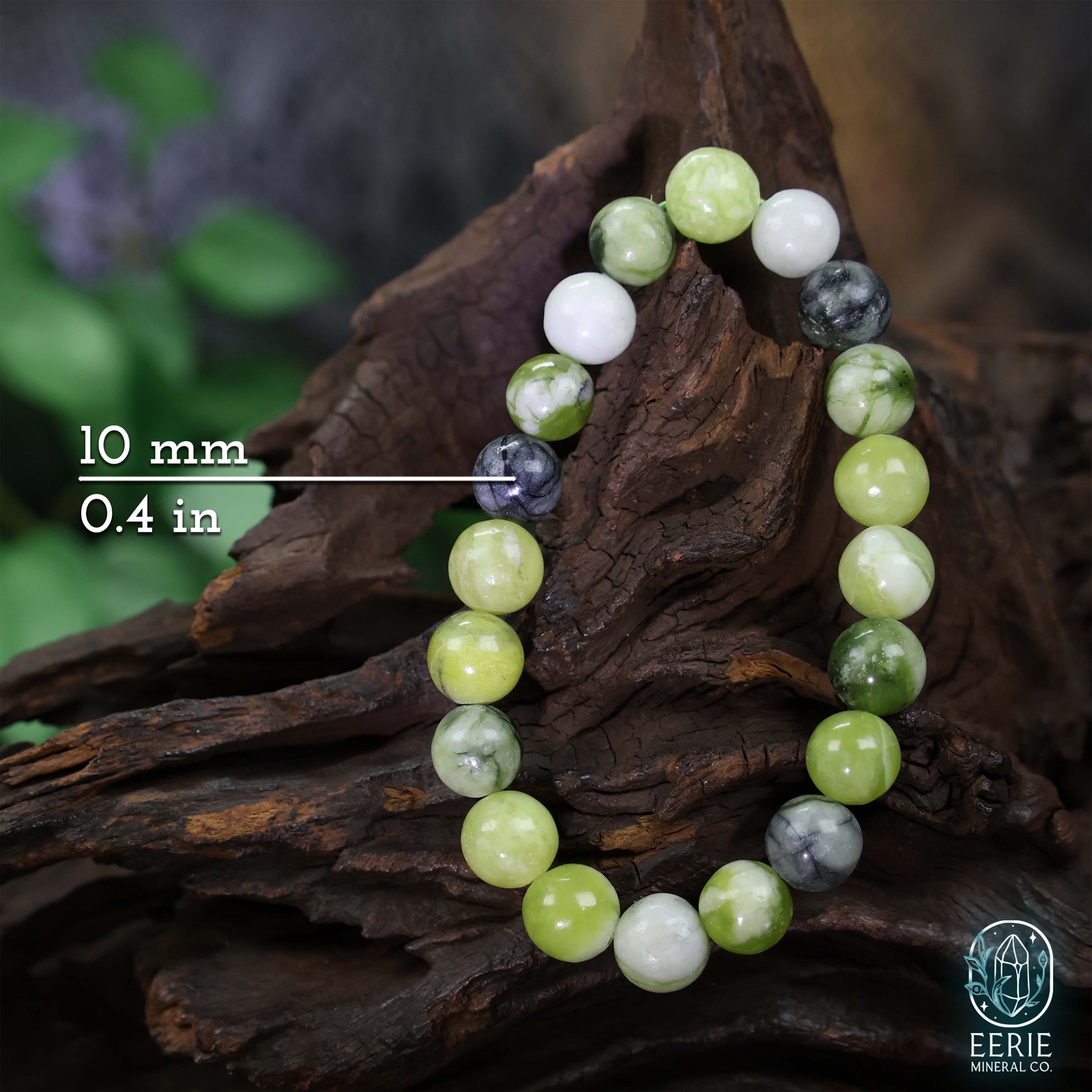 Australian Jade Beaded Stretch Bracelet | Gemstone Bracelets – Eerie ...