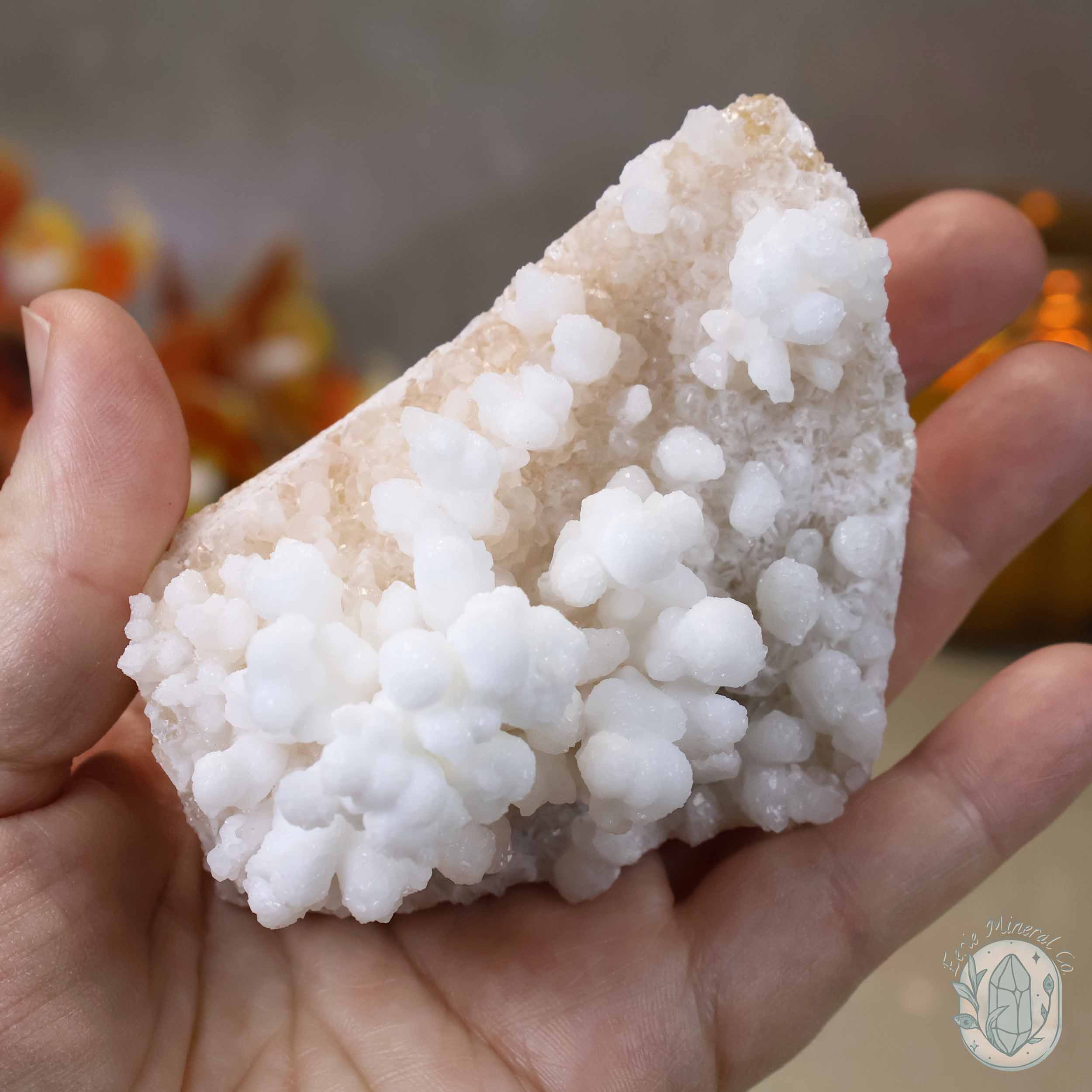 White Colored Druzy Calcite Cave Stalactite Specimen | New Specimens ...