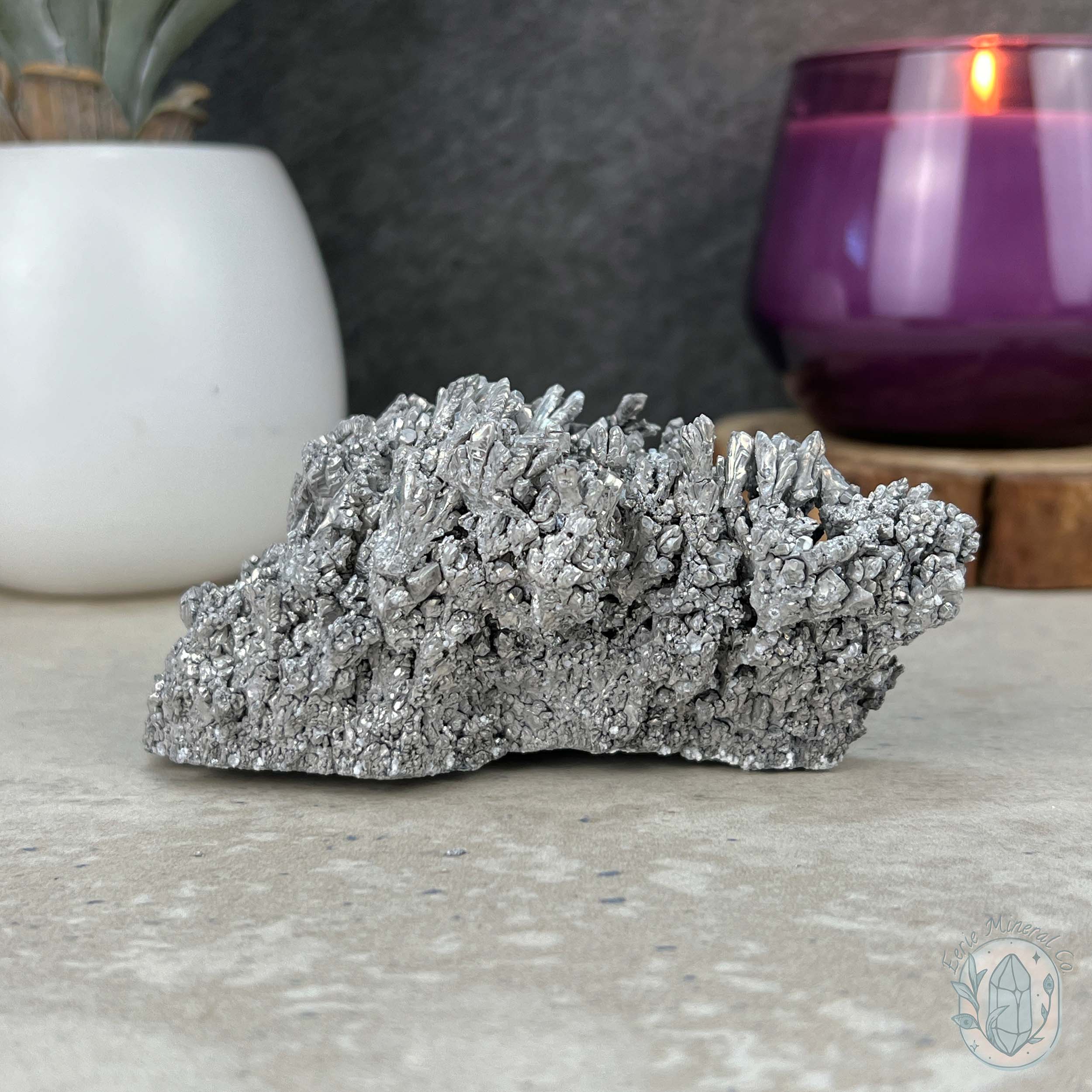 Natural Raw Silver Magnesium Mineral Specimen | Eerie Mineral Co.