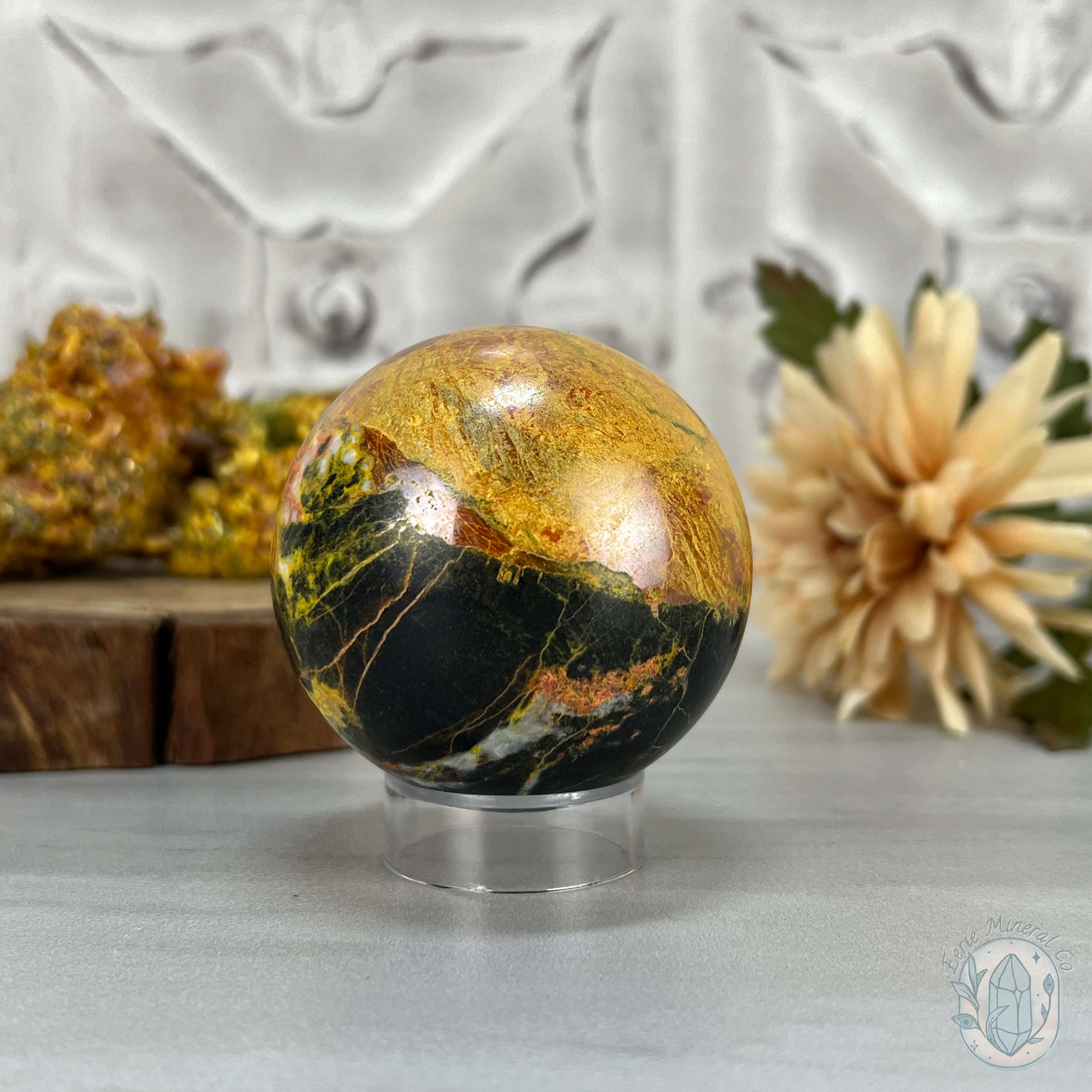 Polished Orpiment and Realgar Sphere | Toxic Minerals and Crystals ...