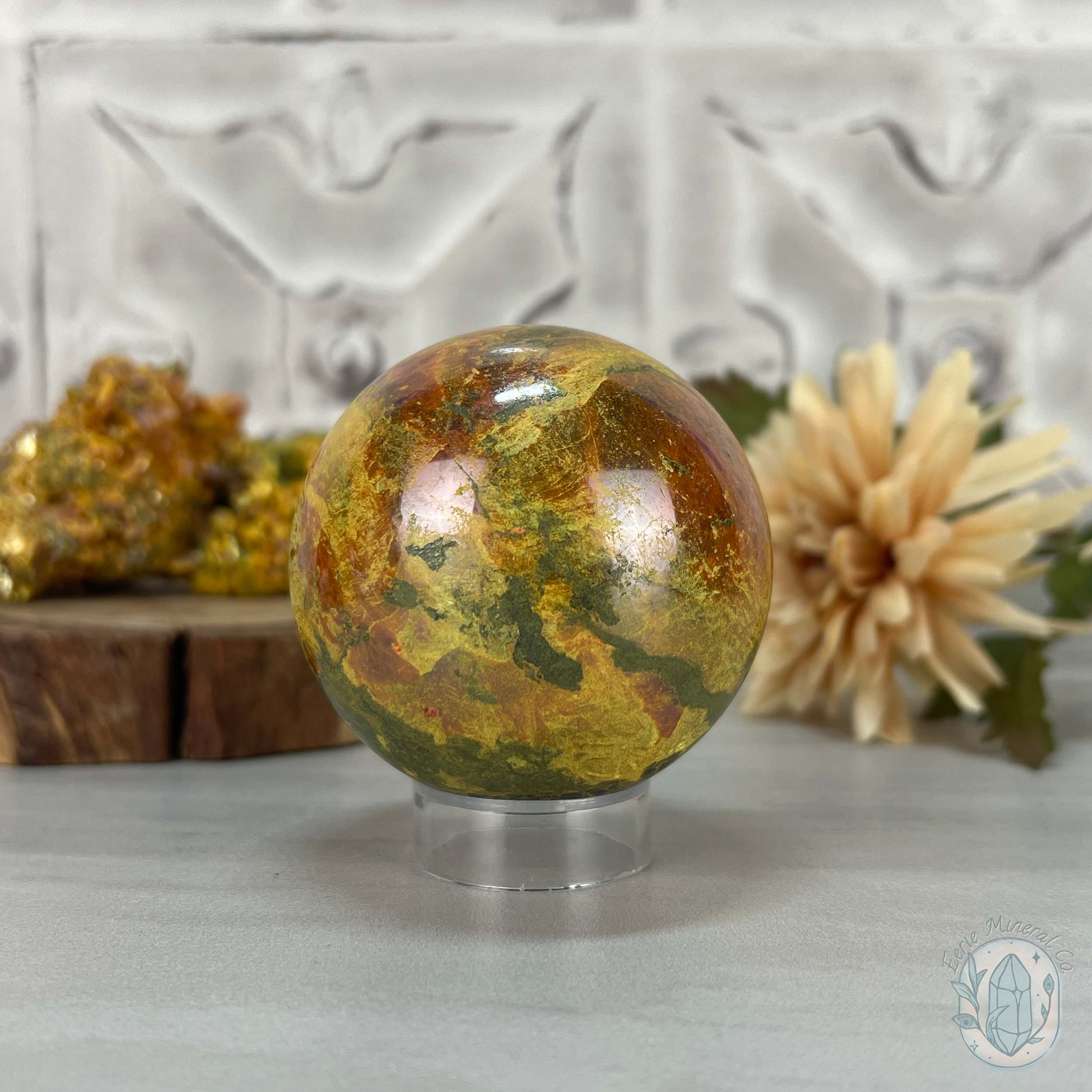 Polished Orpiment and Realgar Sphere | Toxic Minerals and Crystals ...