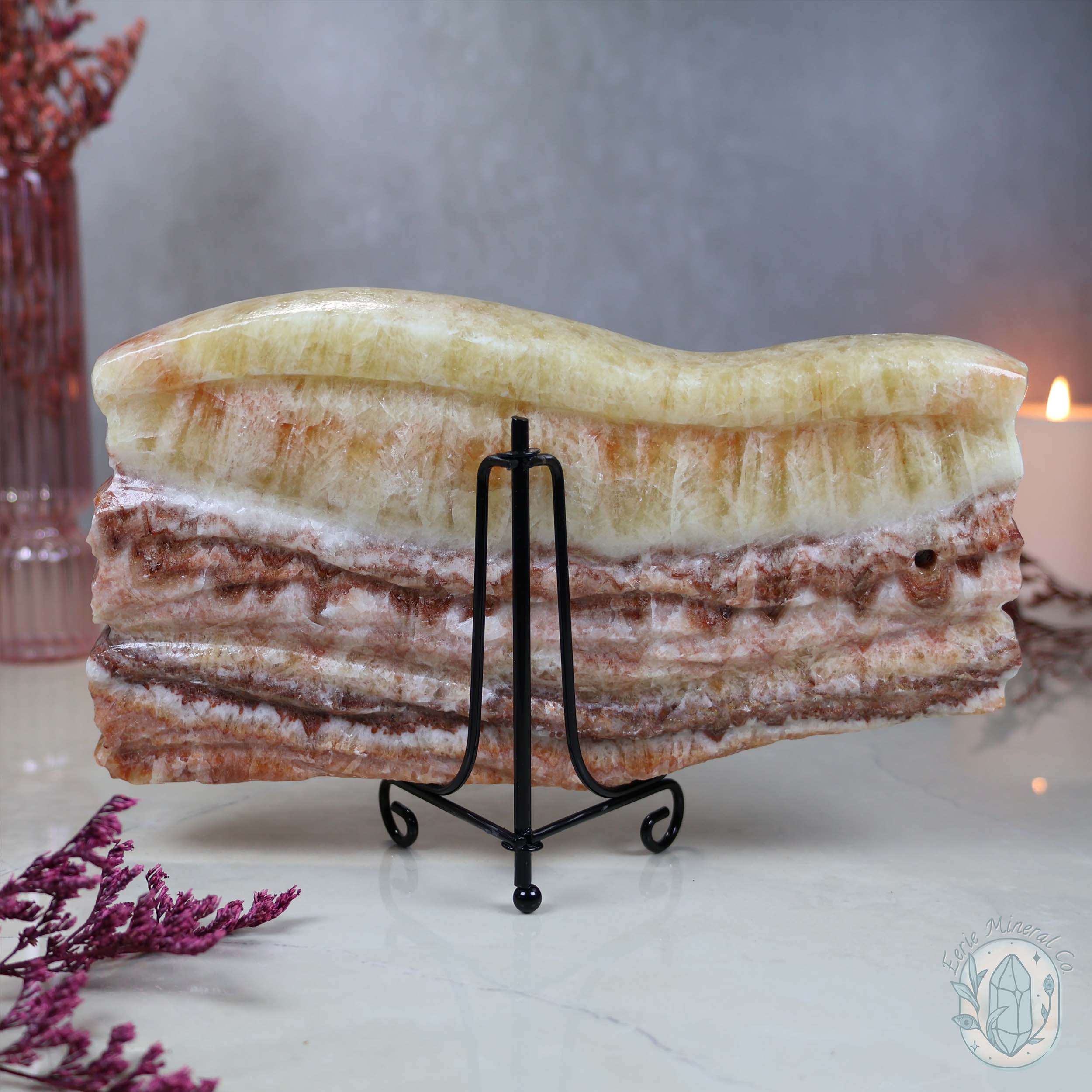 Polished Pork Stone (Red Banded Calcite) Specimen Slab – Eerie Mineral Co.