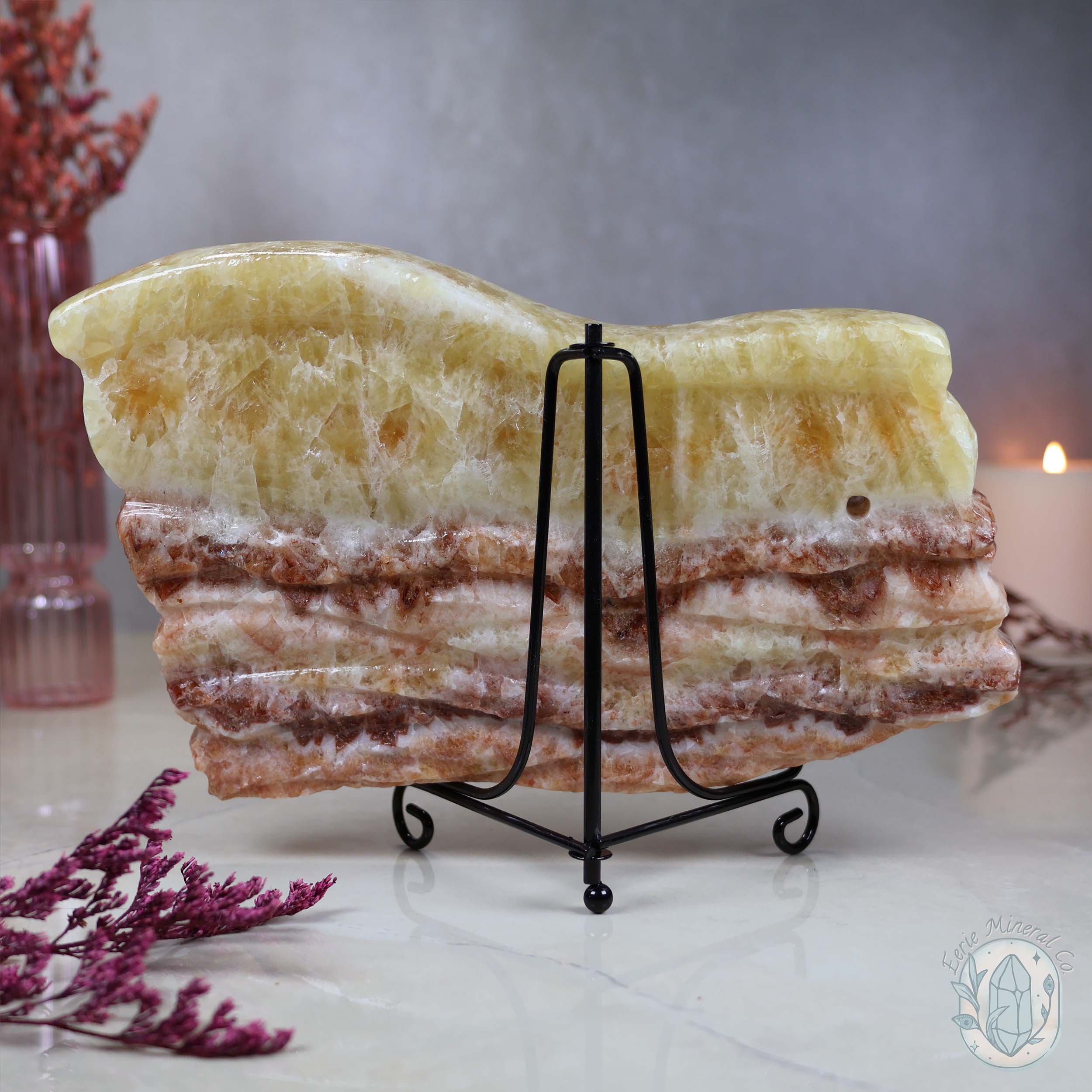 Pork Stone (Red Banded Calcite) Specimen Slab | Eerie Mineral Co.