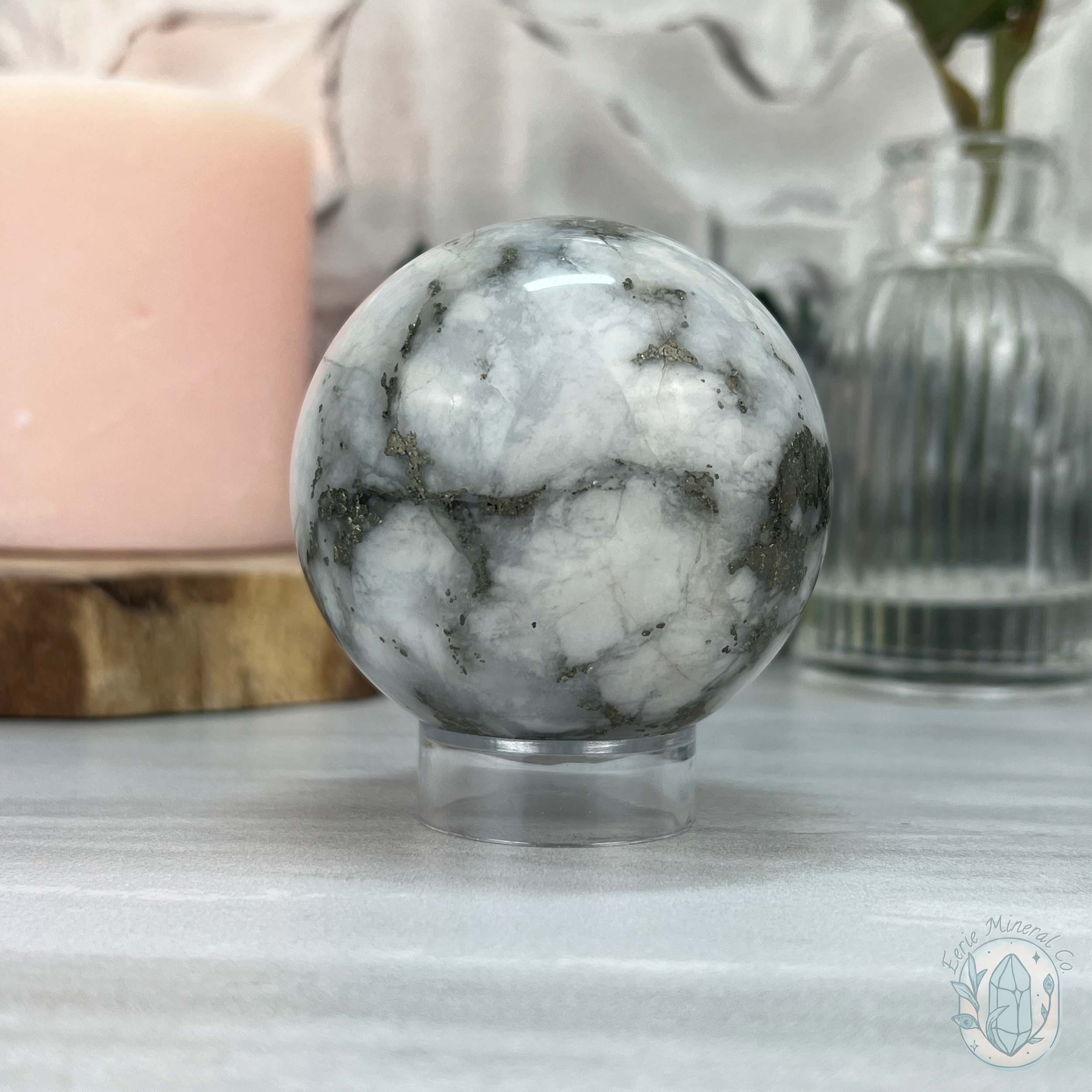 Pyrite and Quartz Polished Sphere | Crystal Spheres and Orbs Available ...