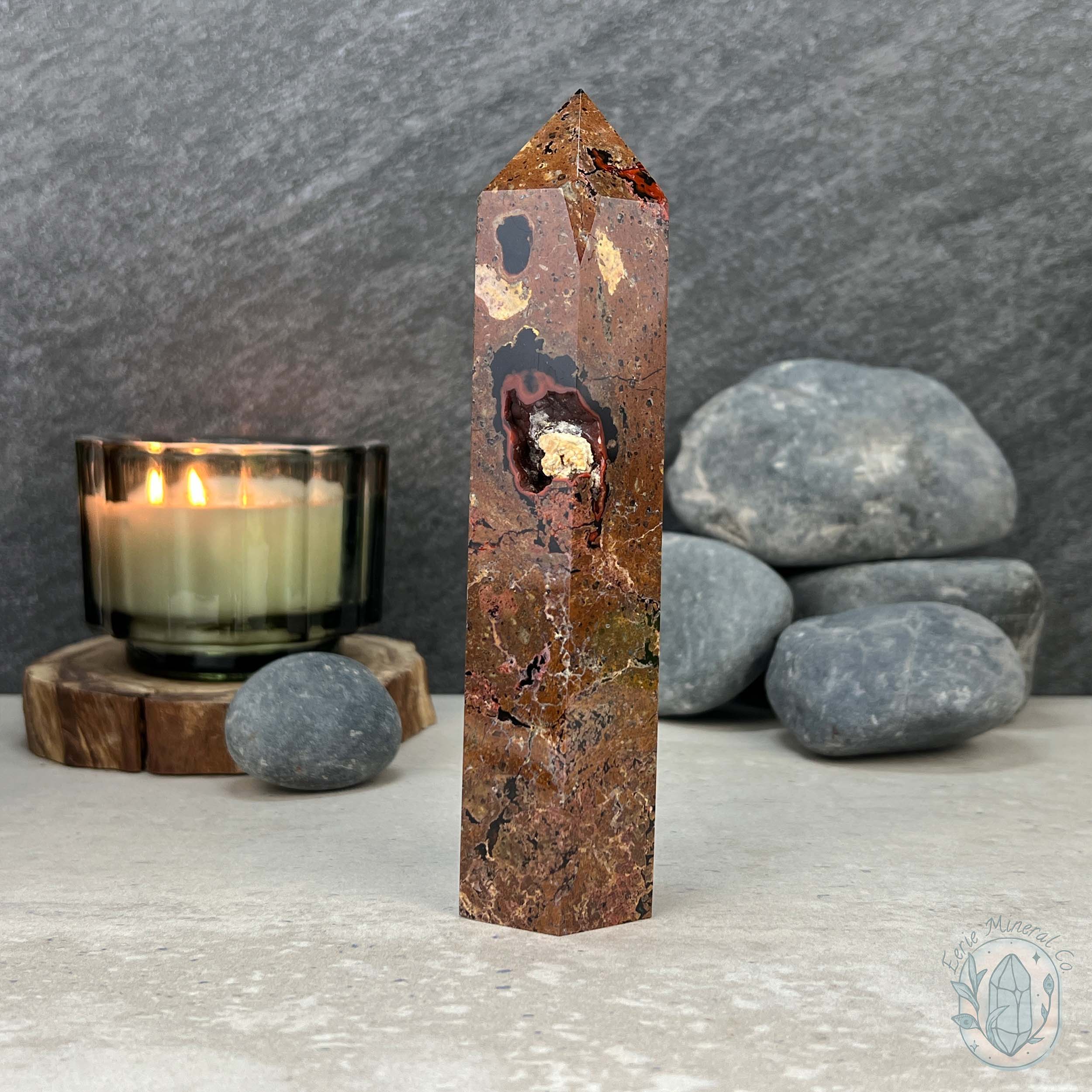 Polished Volcanic Red Fox Botryoidal Agate Tower | Towers and Points ...