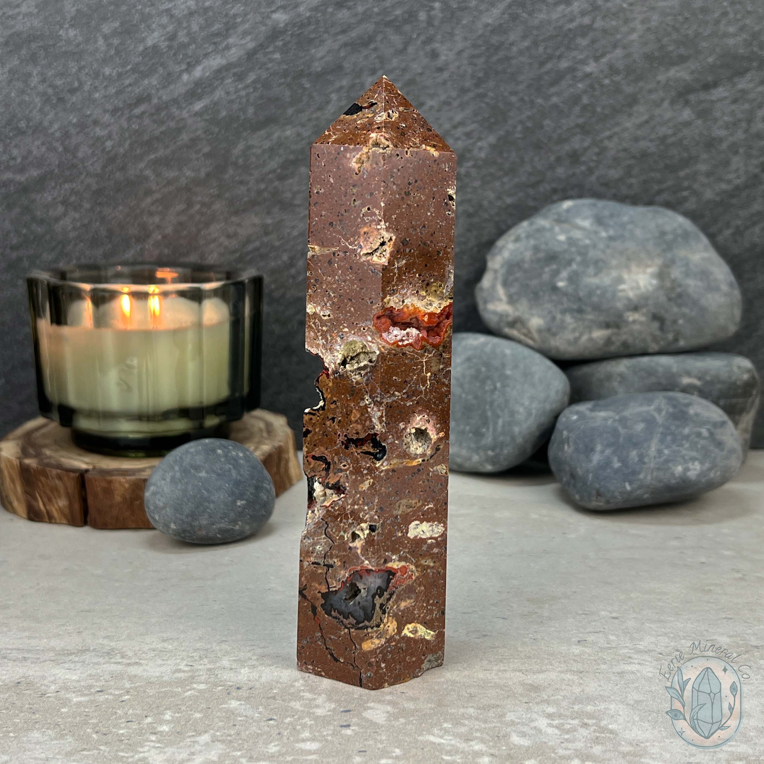 Polished Volcanic Red Fox Botryoidal Agate Tower | Limited Quantity ...