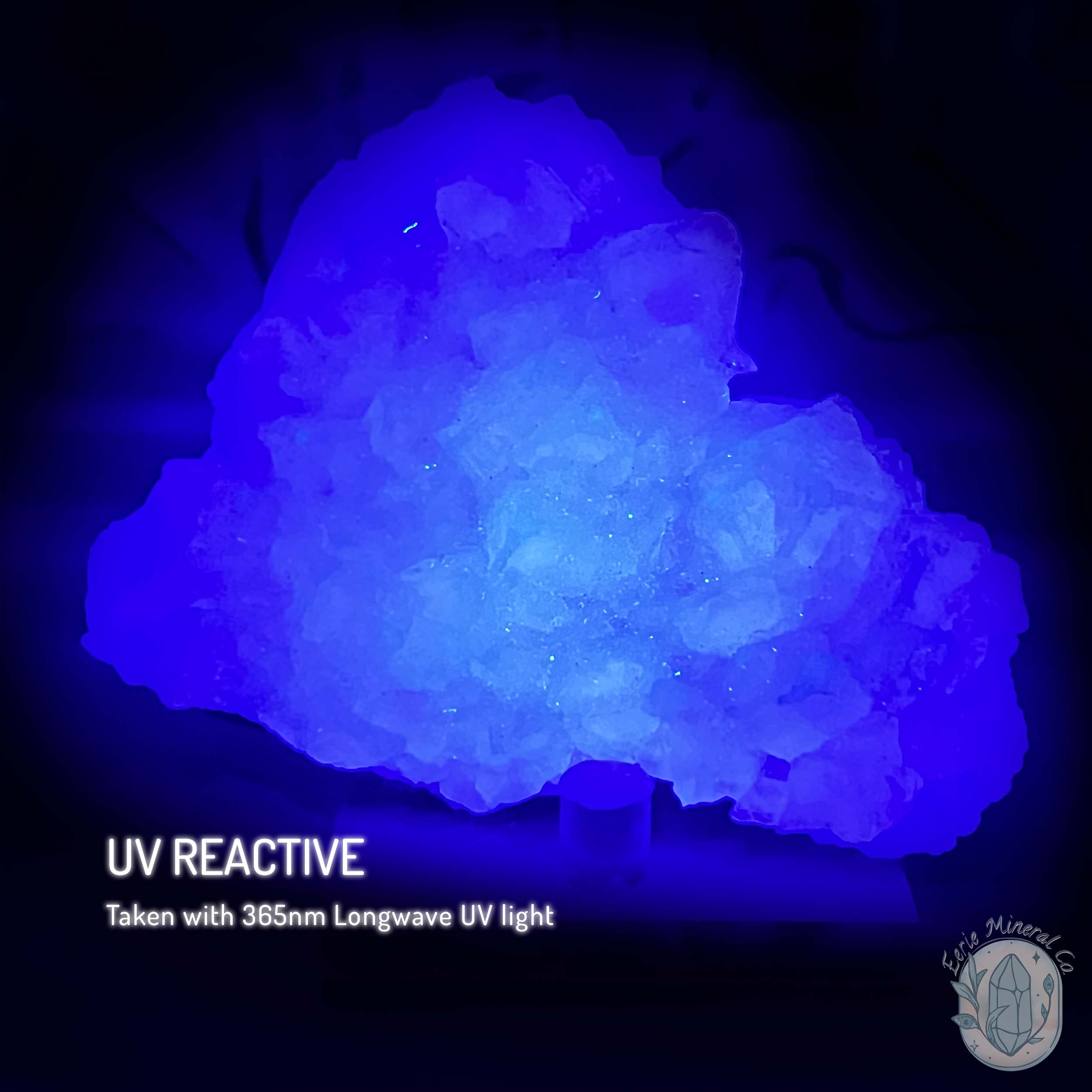 UV Reactive Green Fluorite With Druzy Quartz Specimen | New Specimens ...