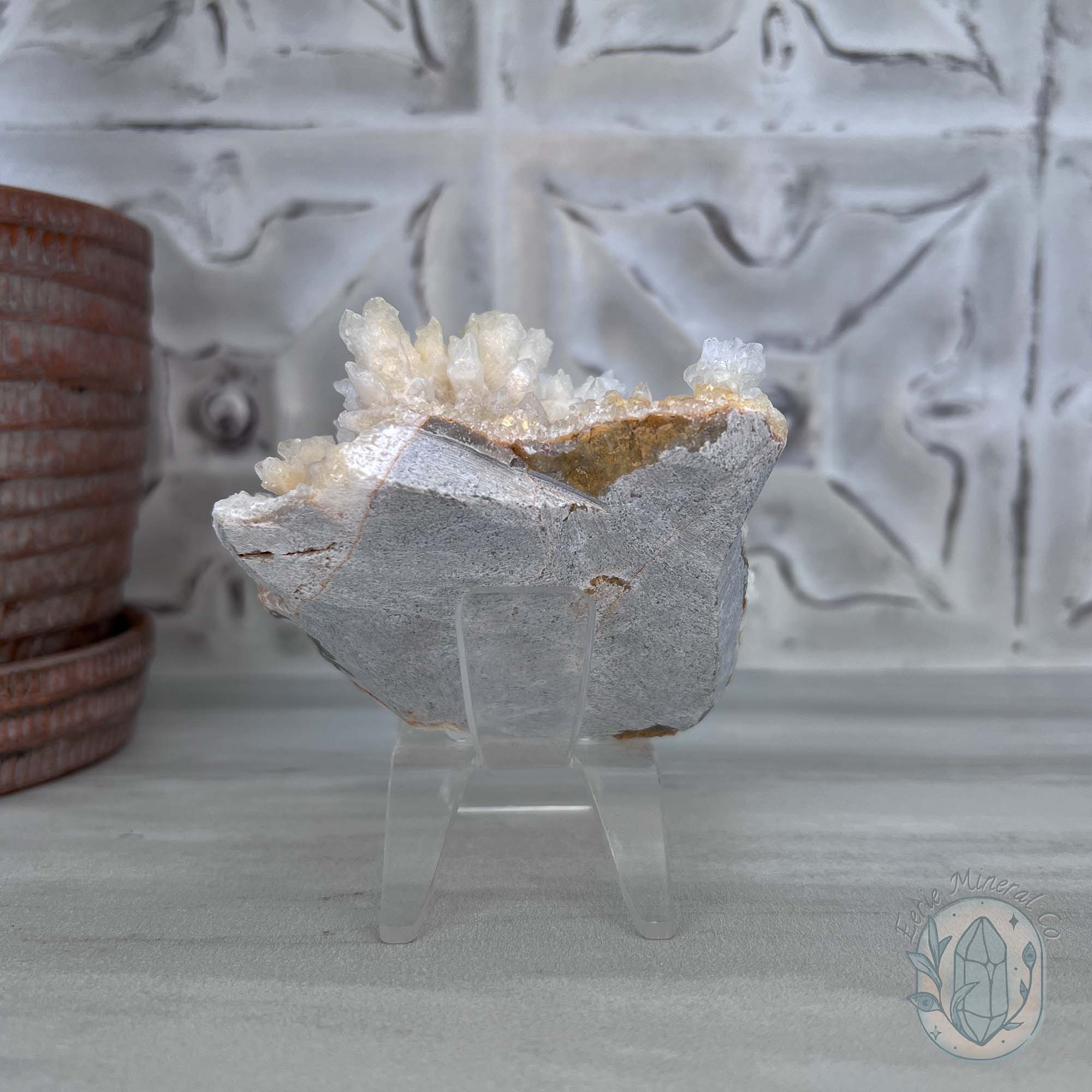 Natural Druzy Cave Calcite Stalactite Specimen | Eerie Mineral Co.