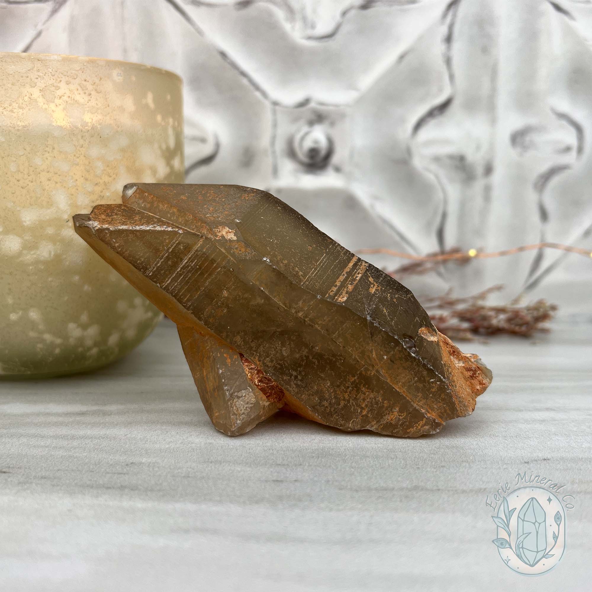 Natural Raw Smoky Citrine Crystal Cluster Point | Eerie Mineral Co.