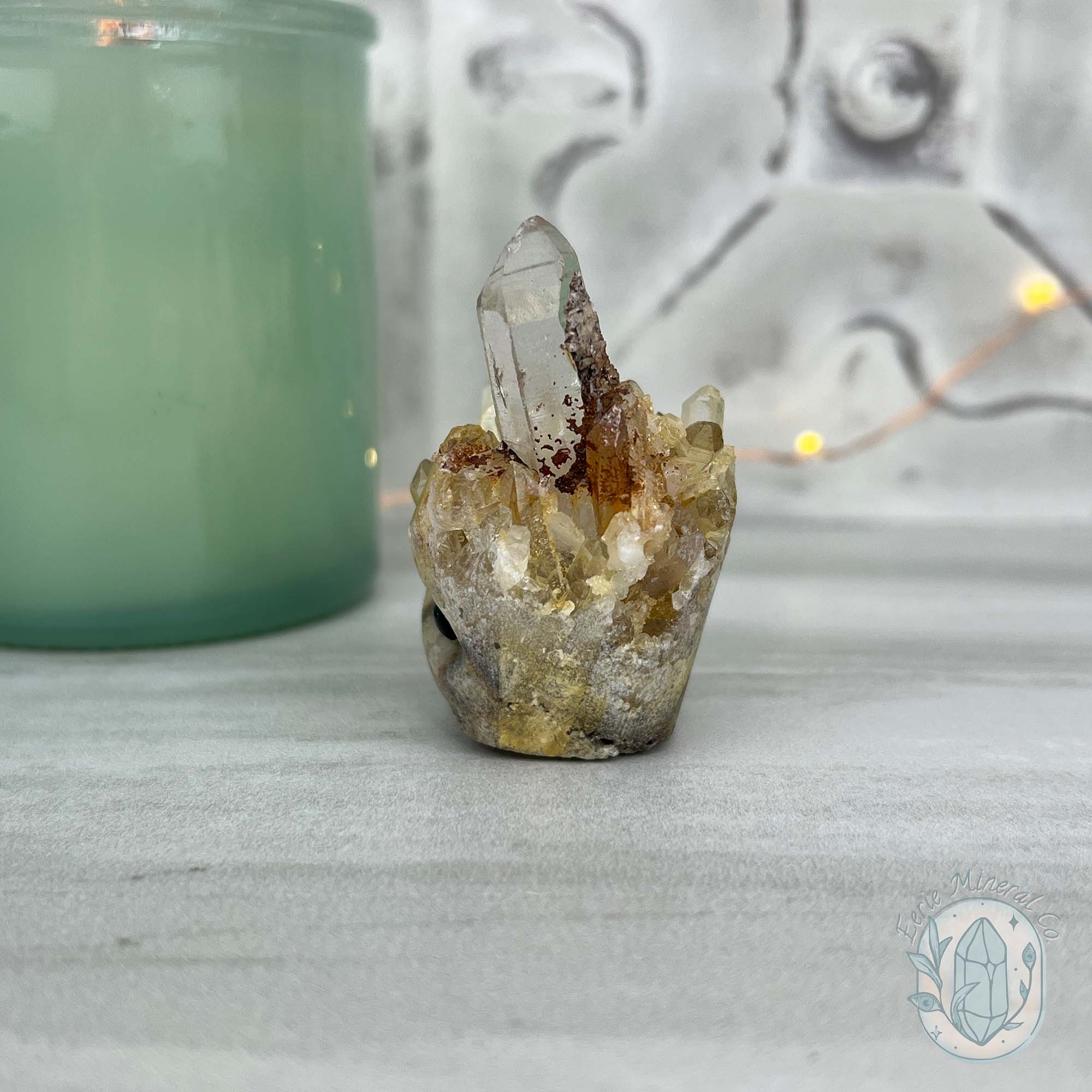 Clear Quartz Crystal Cluster Pet Rock Carving | Eerie Mineral Co.
