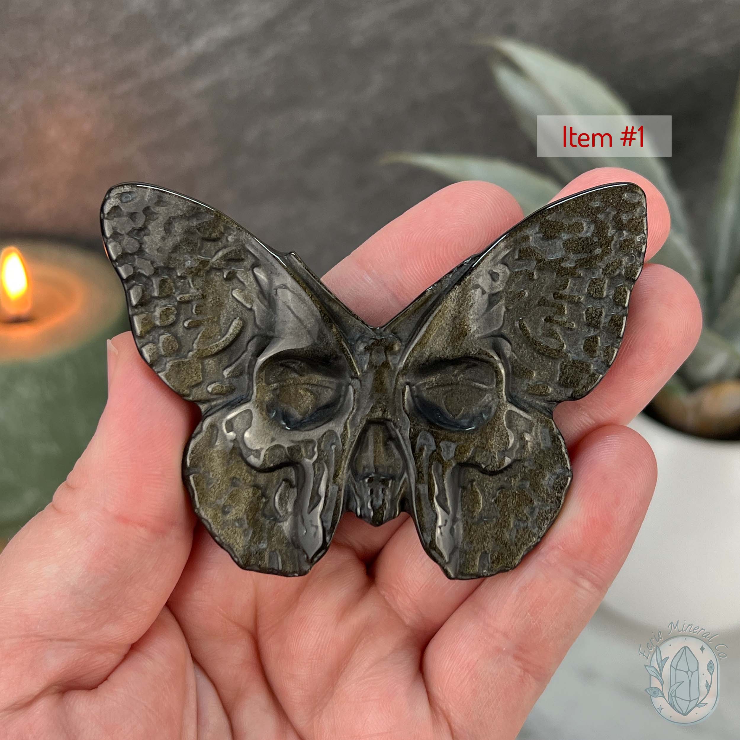 Gold Sheen Obsidian Death's Head Moth Carving | Stone Carvings – Eerie ...