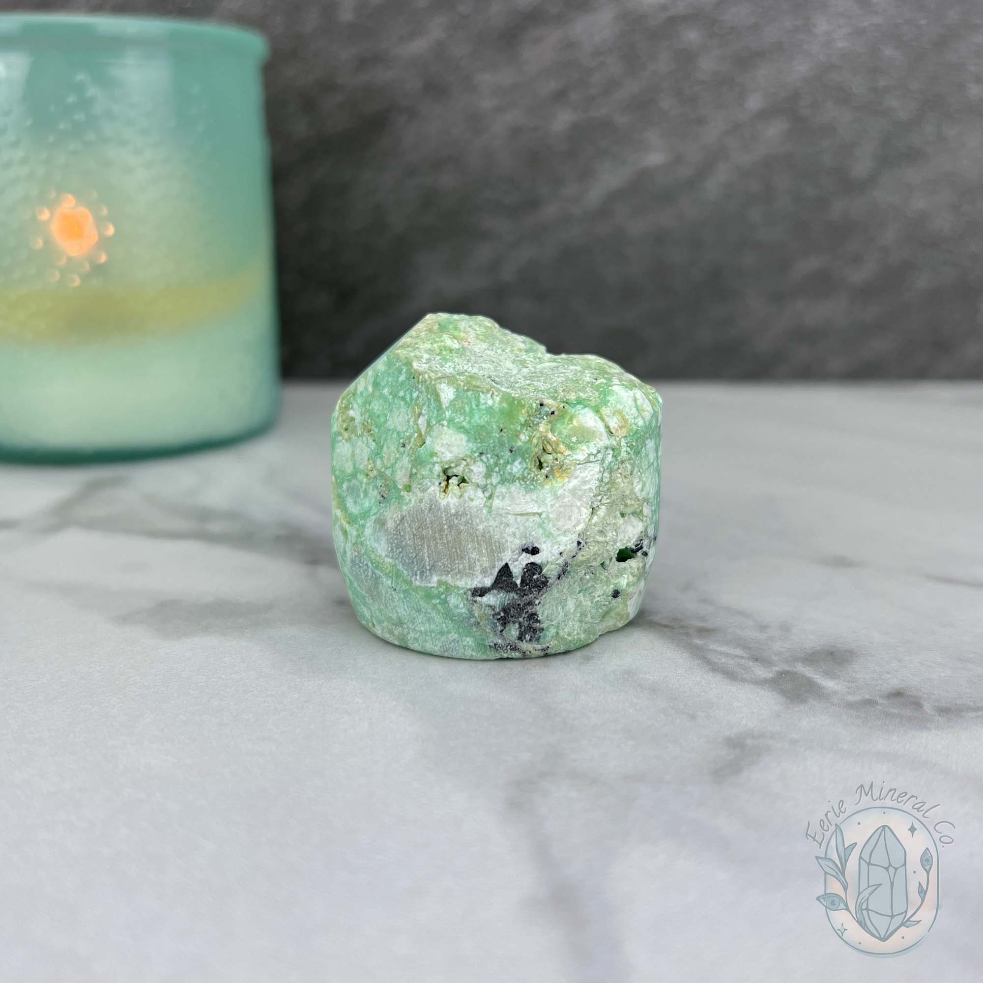 Green Moonstone with Hedgehog Specimen | Eerie Mineral Co.