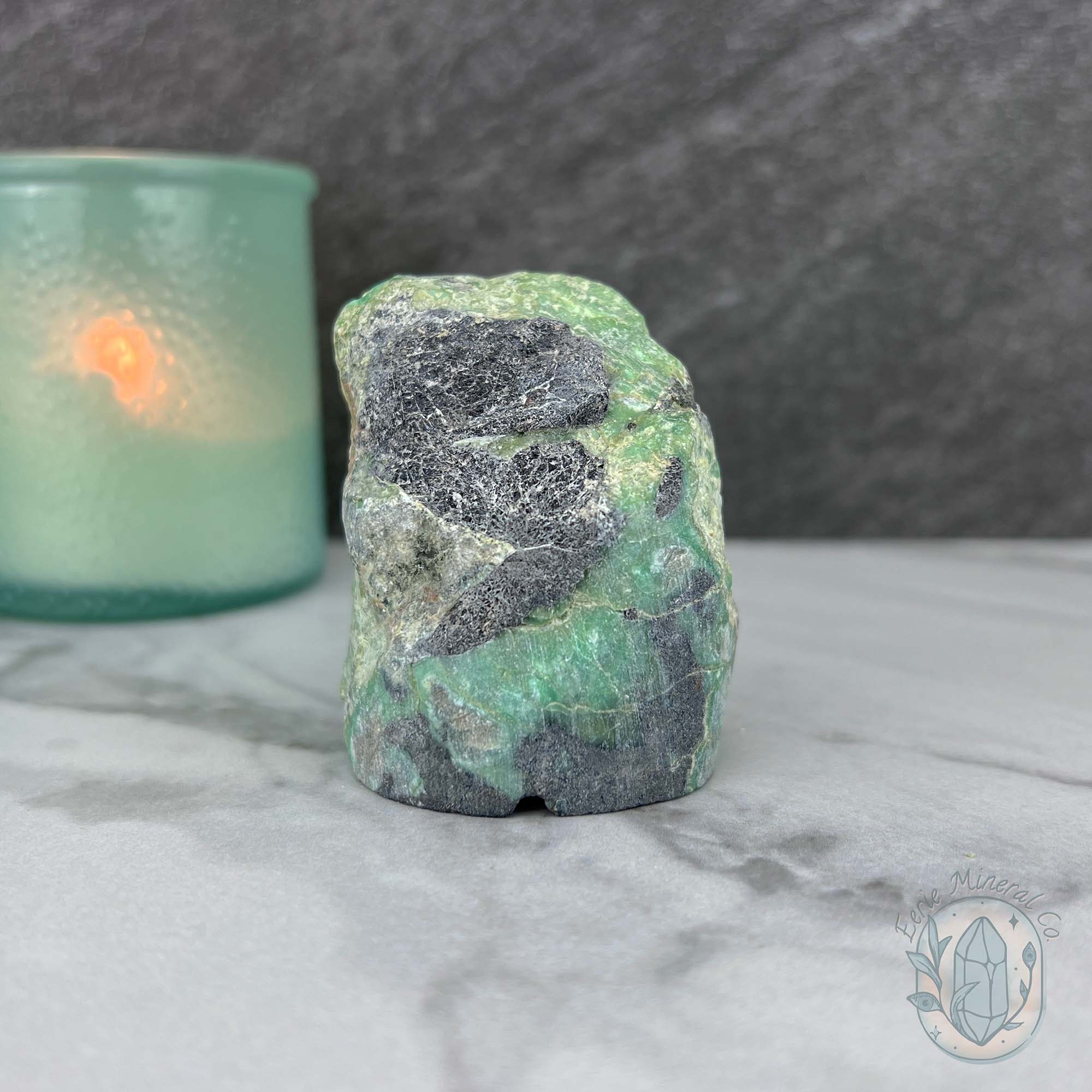 Green Moonstone with Hedgehog Specimen | Eerie Mineral Co.