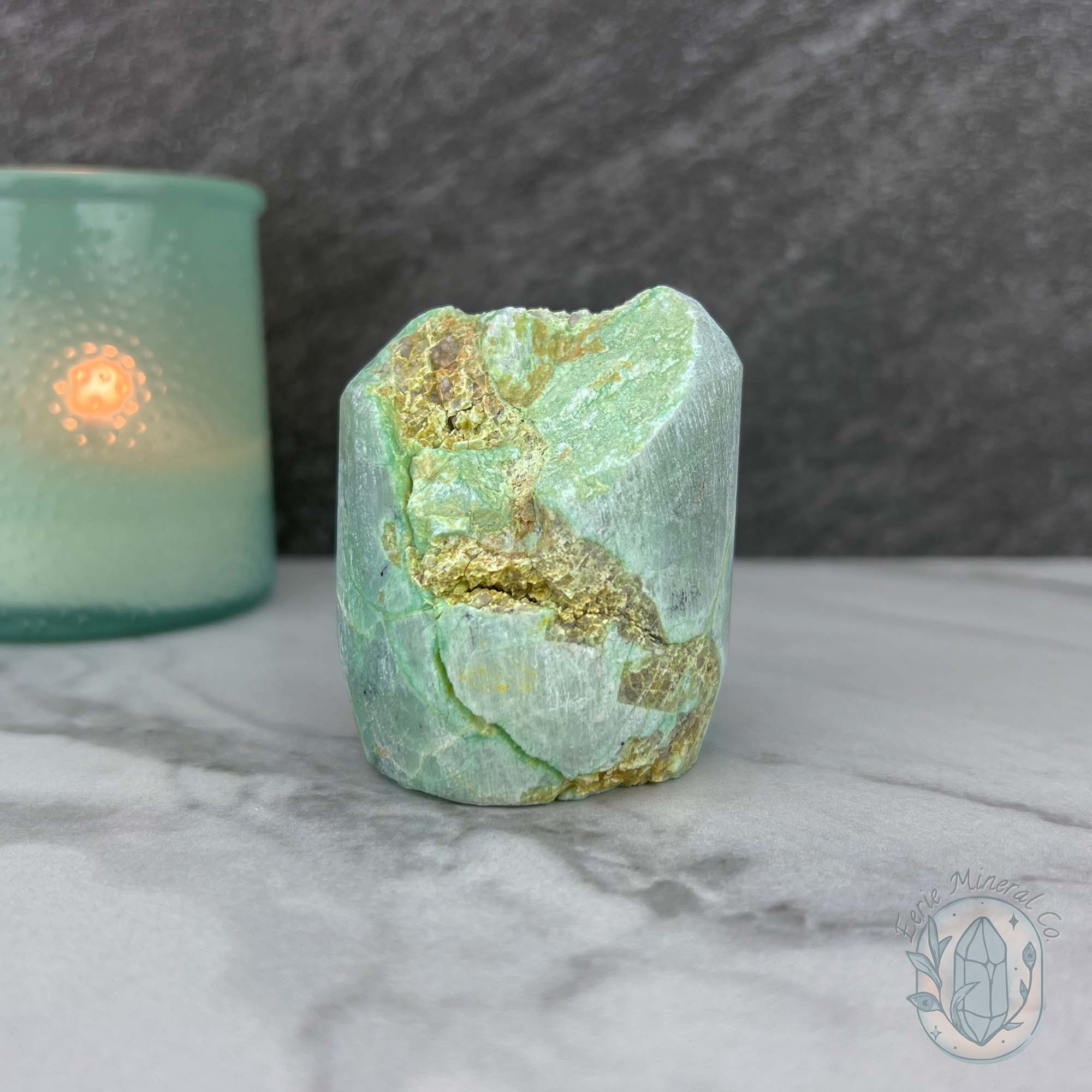 Green Moonstone with Hedgehog Specimen | Eerie Mineral Co.