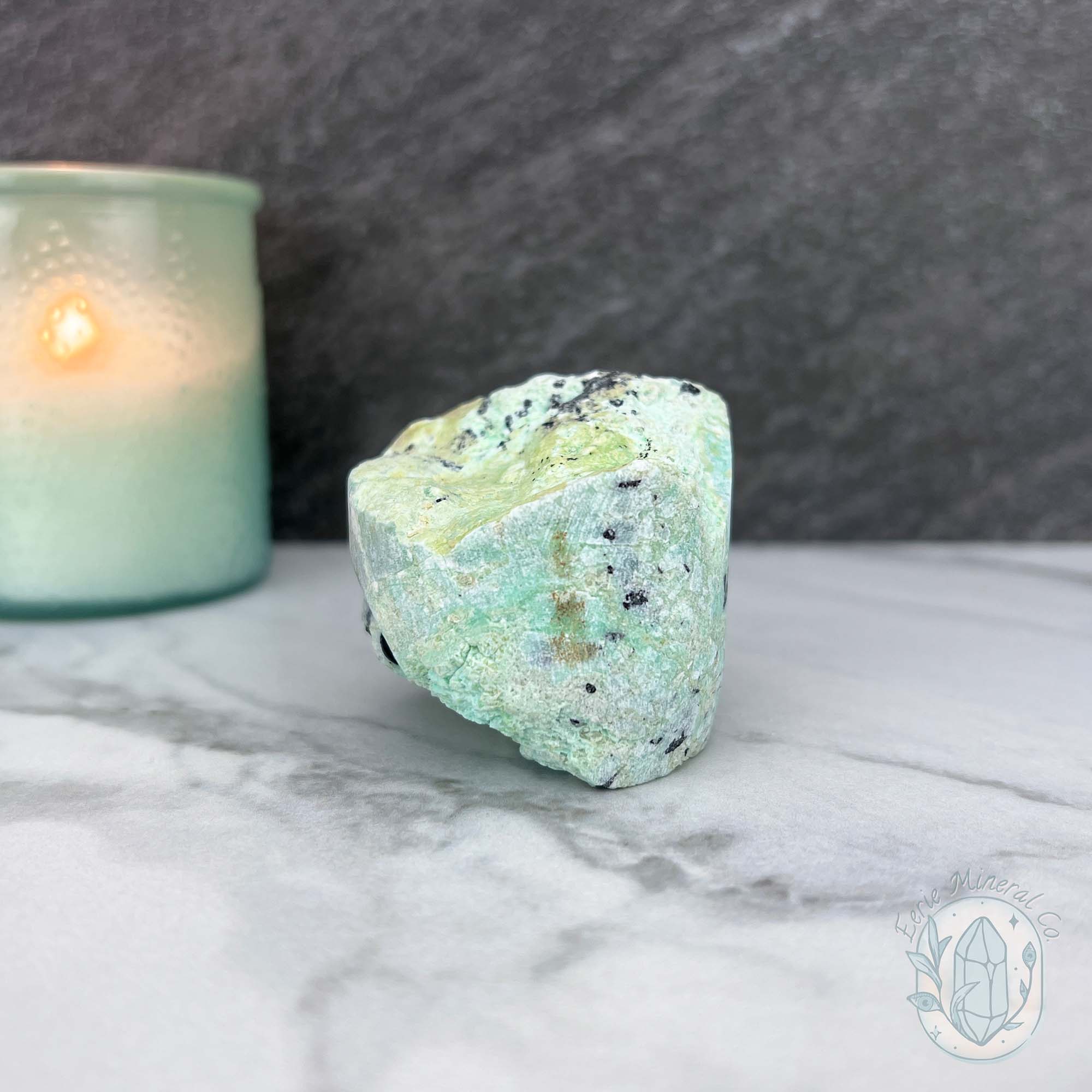 Green Moonstone with Hedgehog Specimen | Eerie Mineral Co.