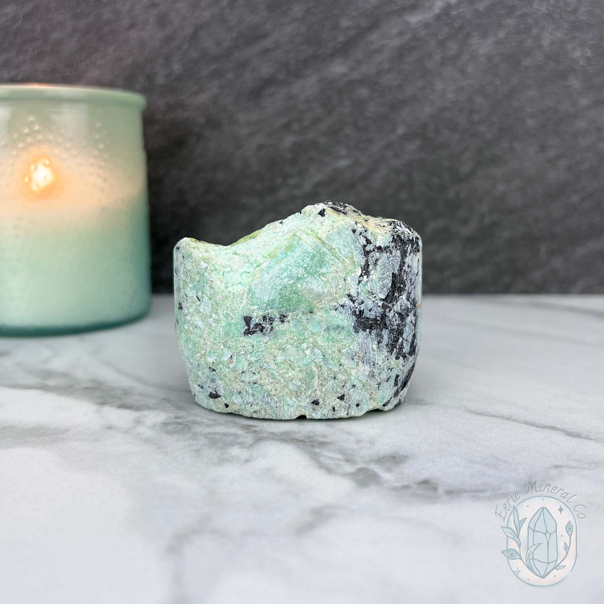 Green Moonstone with Hedgehog Specimen | Eerie Mineral Co.