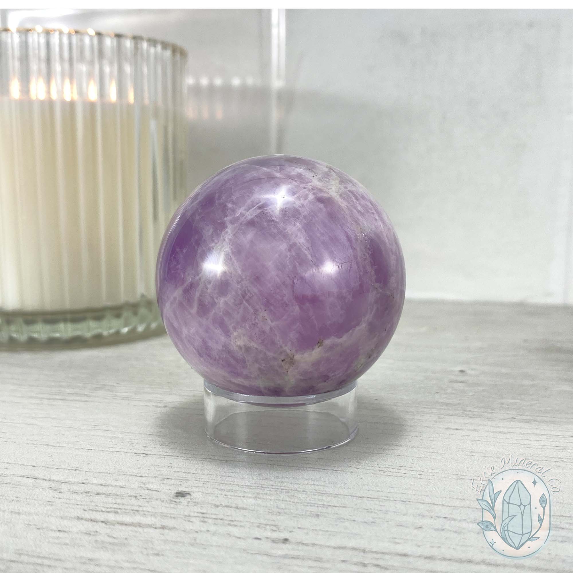 Polished Kunzite Sphere | Eerie Mineral Co.