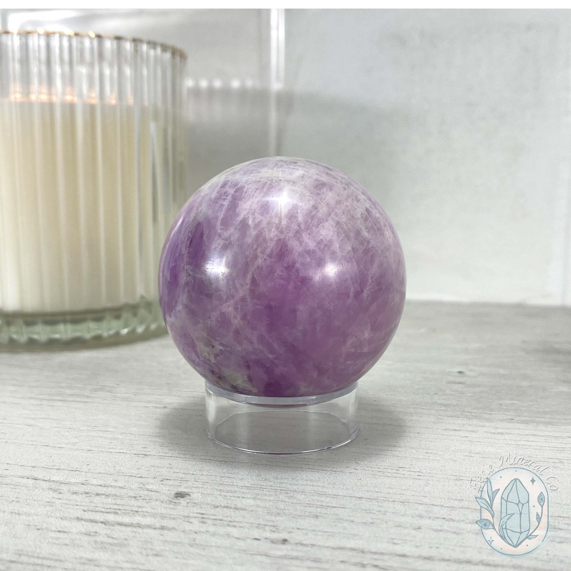 Polished Kunzite Sphere | Eerie Mineral Co.
