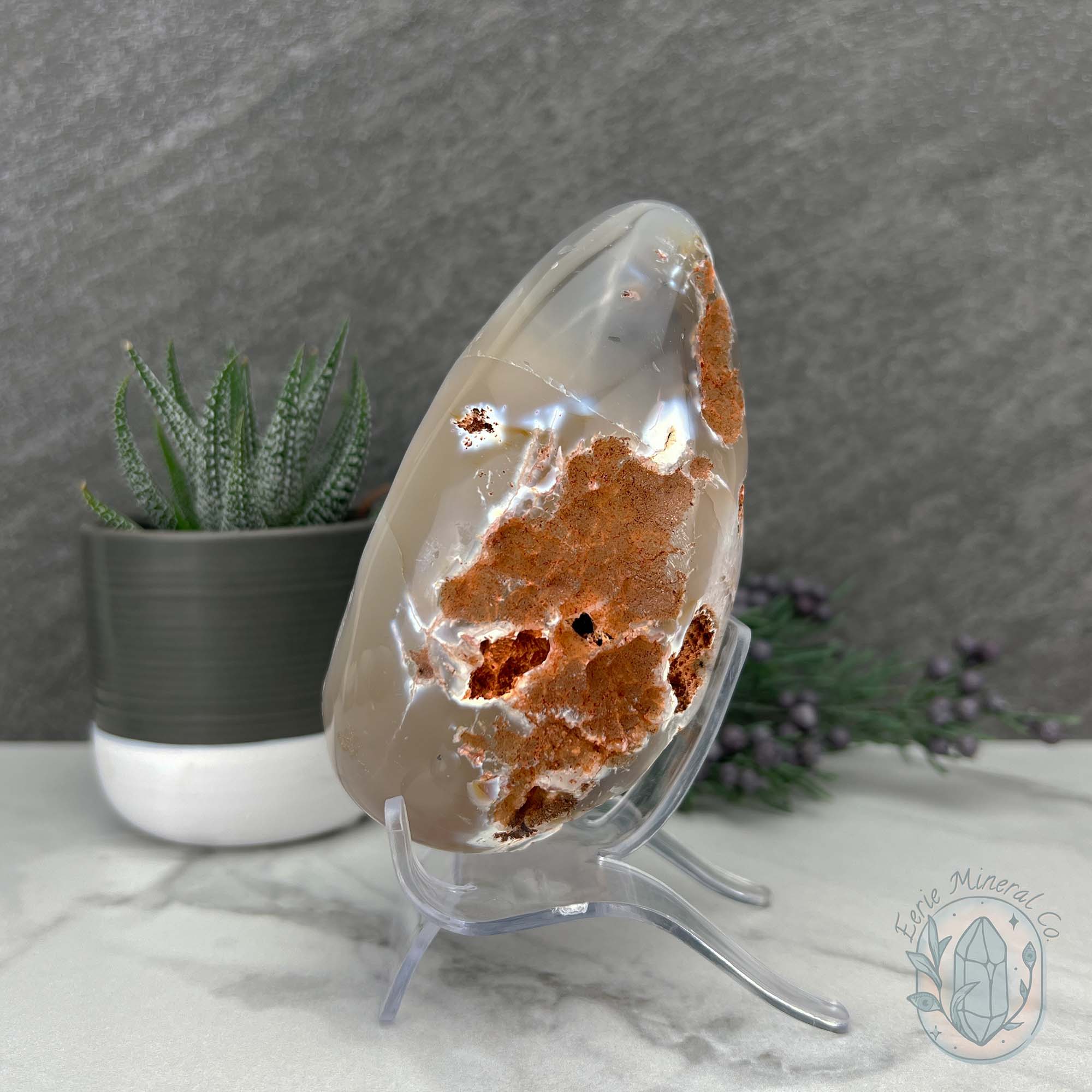 Orca Agate Geode Egg with Display Stand | Eerie Mineral Co.