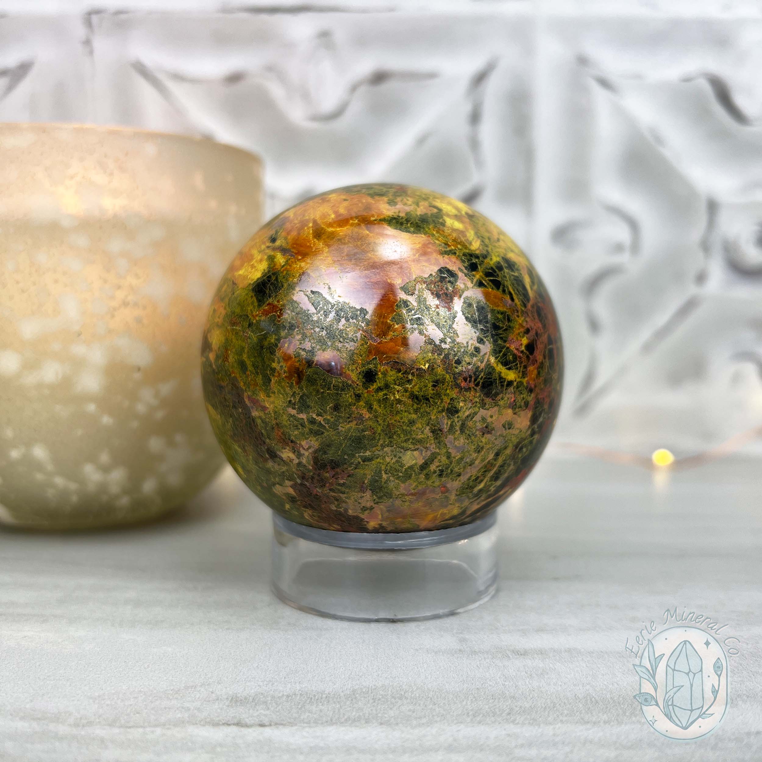 70mm Polished Orpiment and Realgar Sphere – Eerie Mineral Co.