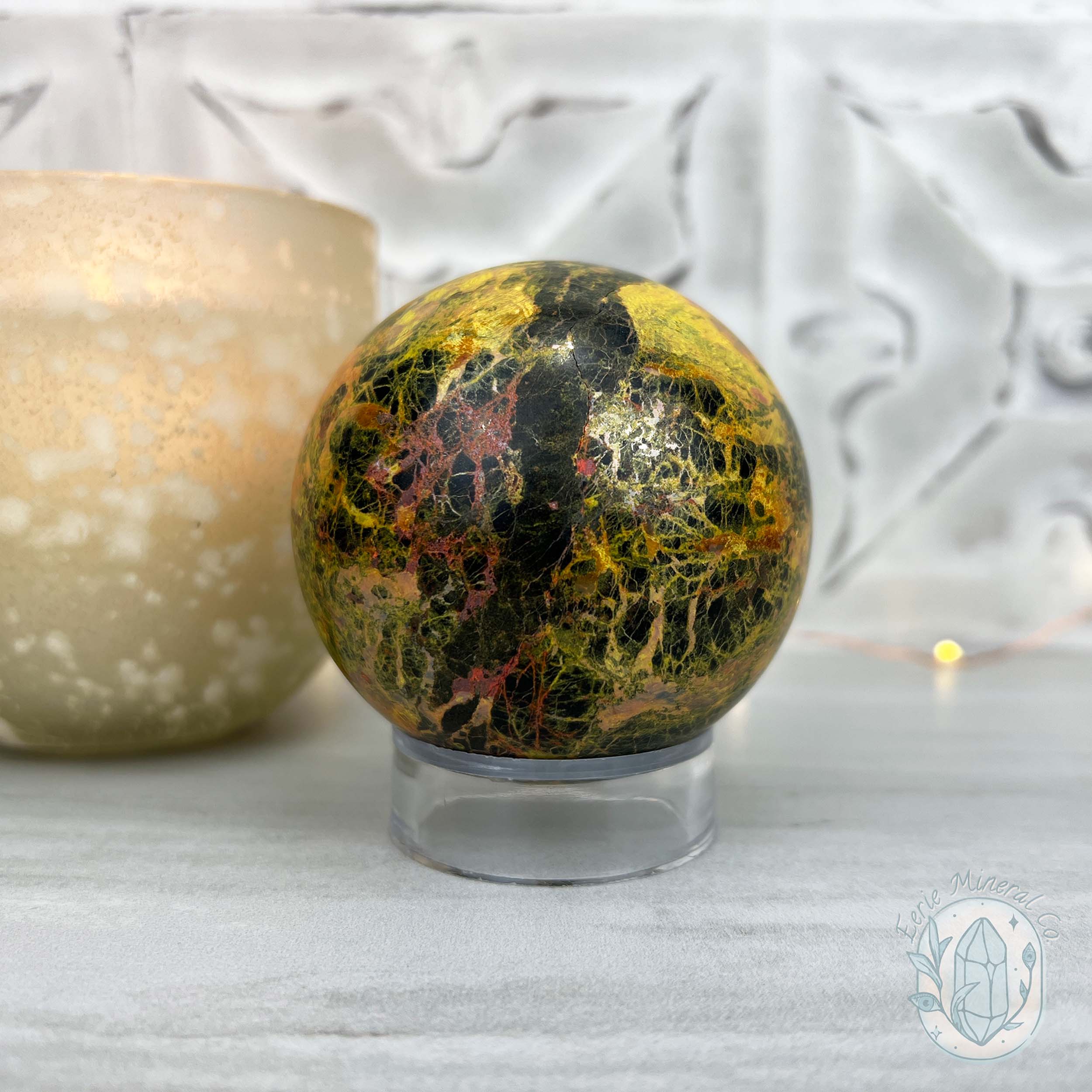 70mm Polished Orpiment and Realgar Sphere – Eerie Mineral Co.