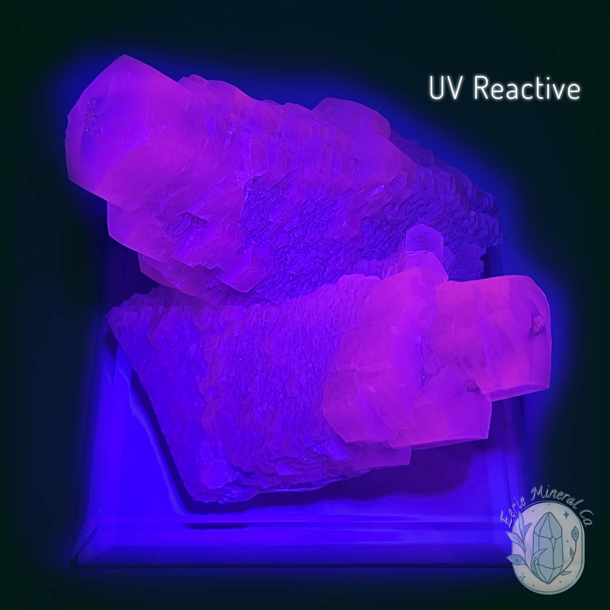 UV Reactive Pink Calcite Specimen | Eerie Mineral Co.