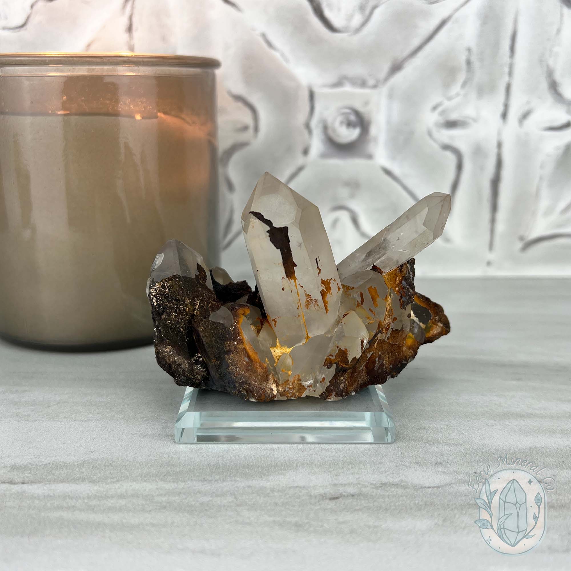 Red Hematite with Quartz Cluster Specimen | Eerie Mineral Co.