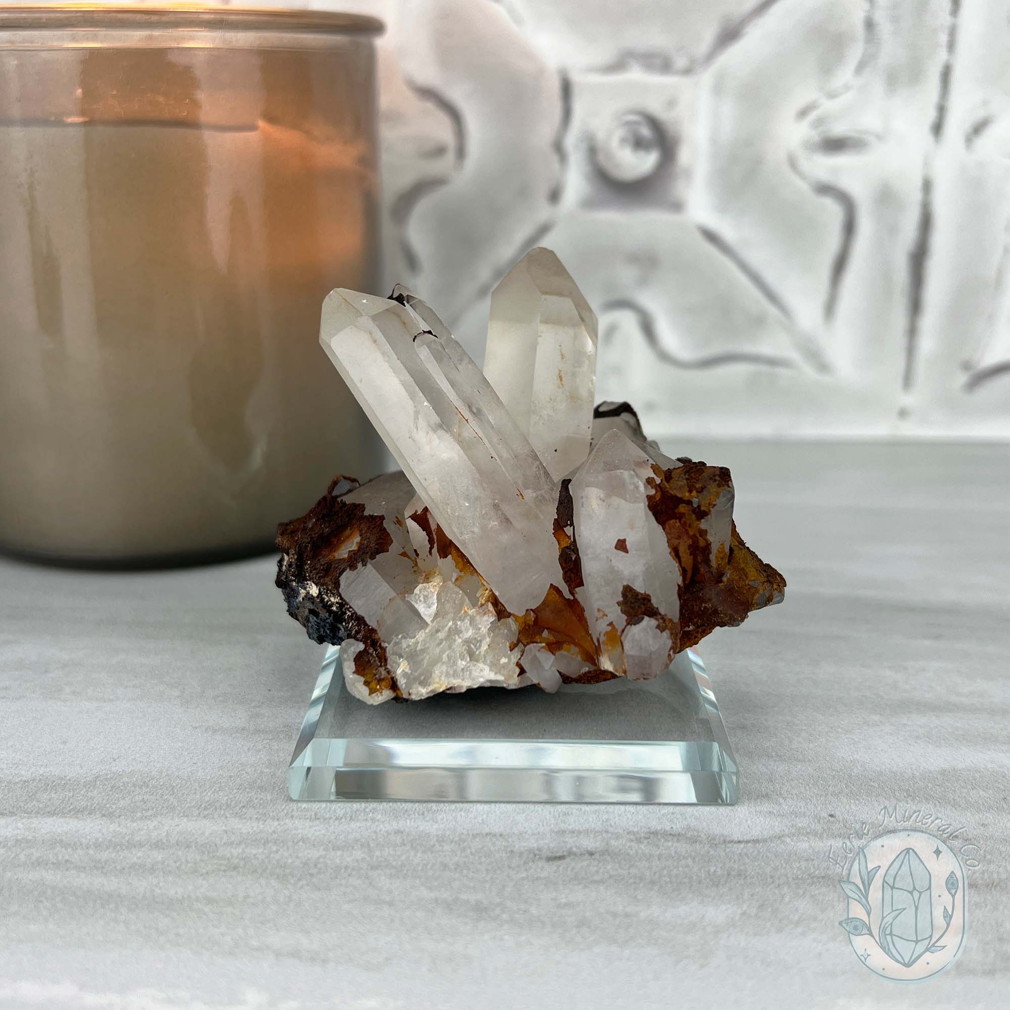 Red Hematite with Quartz Cluster Specimen | Eerie Mineral Co.