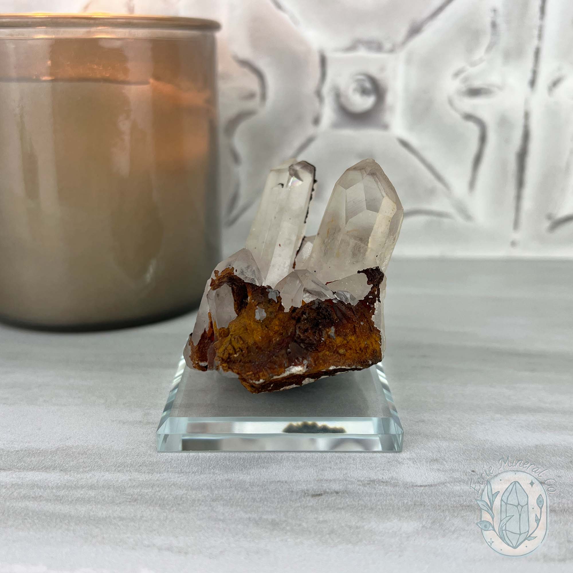 Red Hematite with Quartz Cluster Specimen | Eerie Mineral Co.