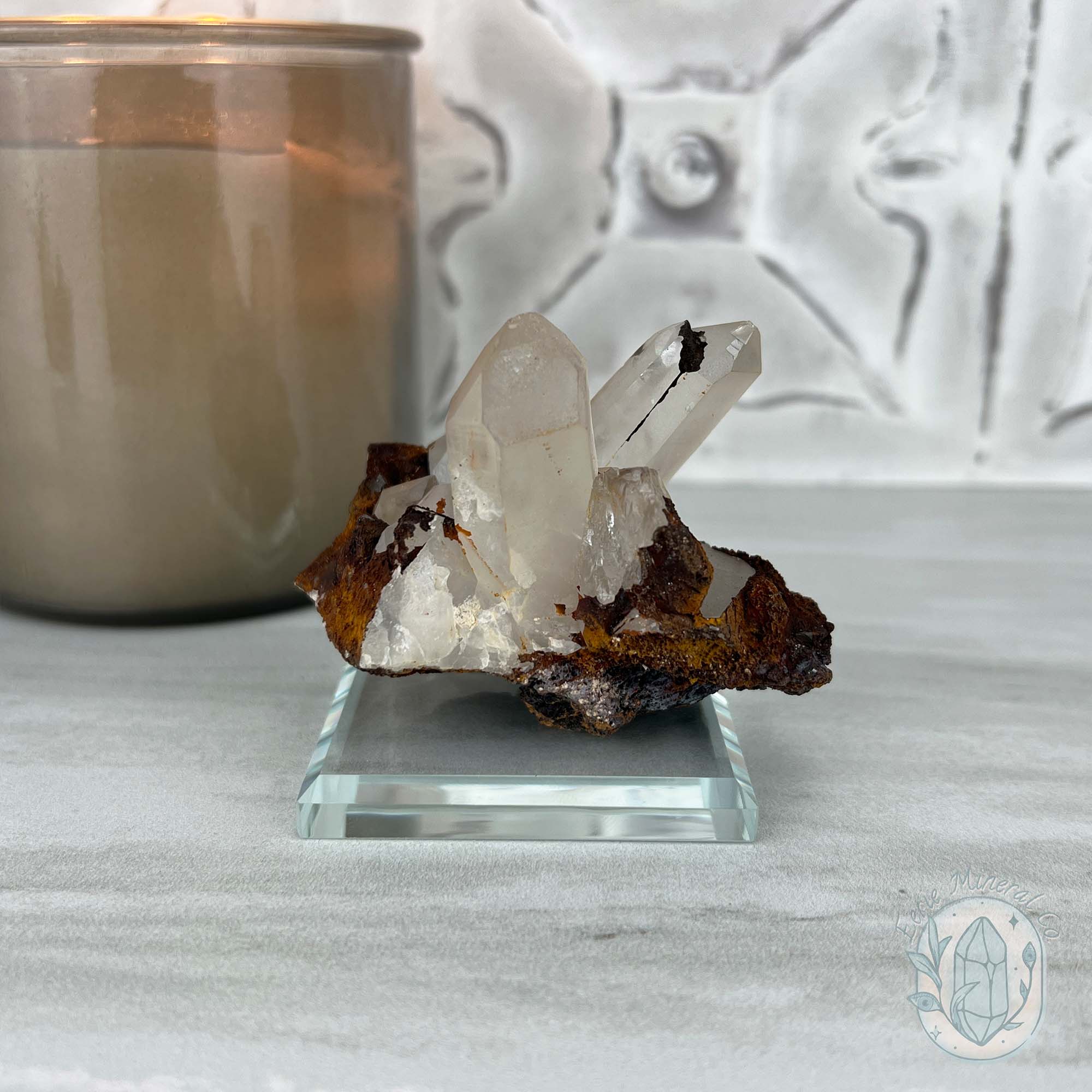Red Hematite with Quartz Cluster Specimen | Eerie Mineral Co.