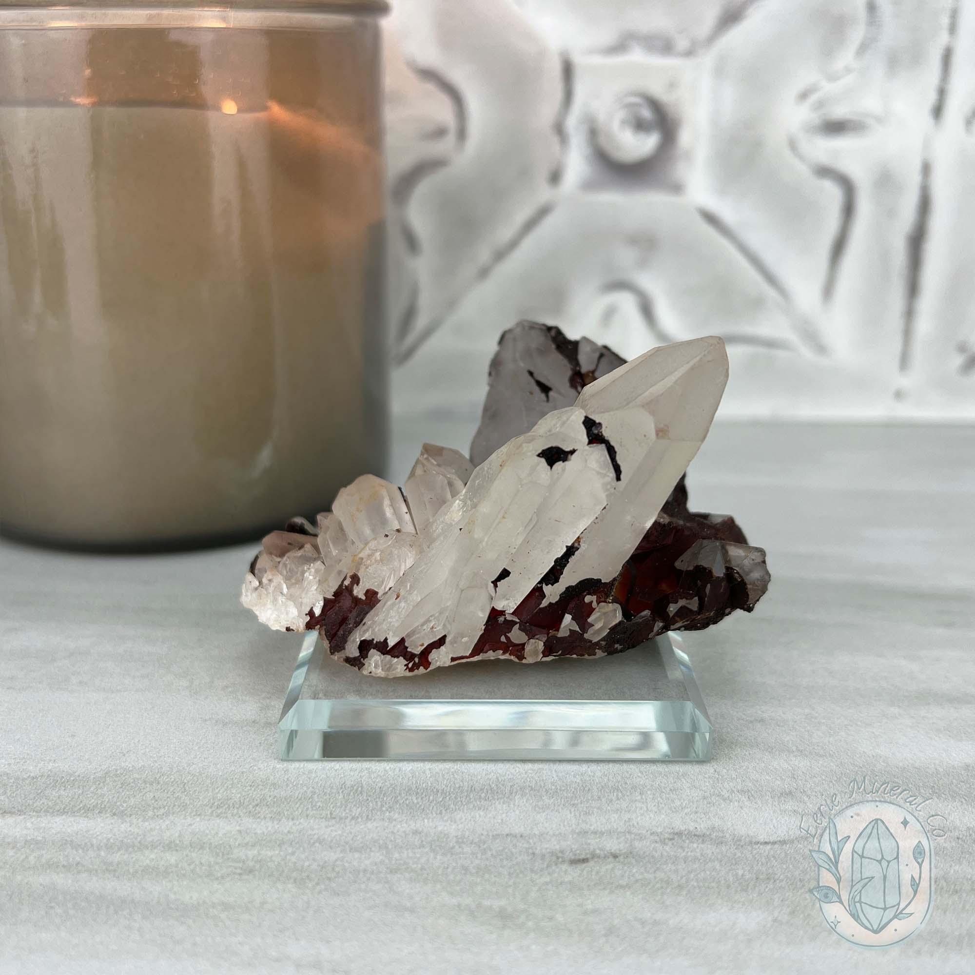 Red Hematite with Quartz Cluster Specimen | Eerie Mineral Co.