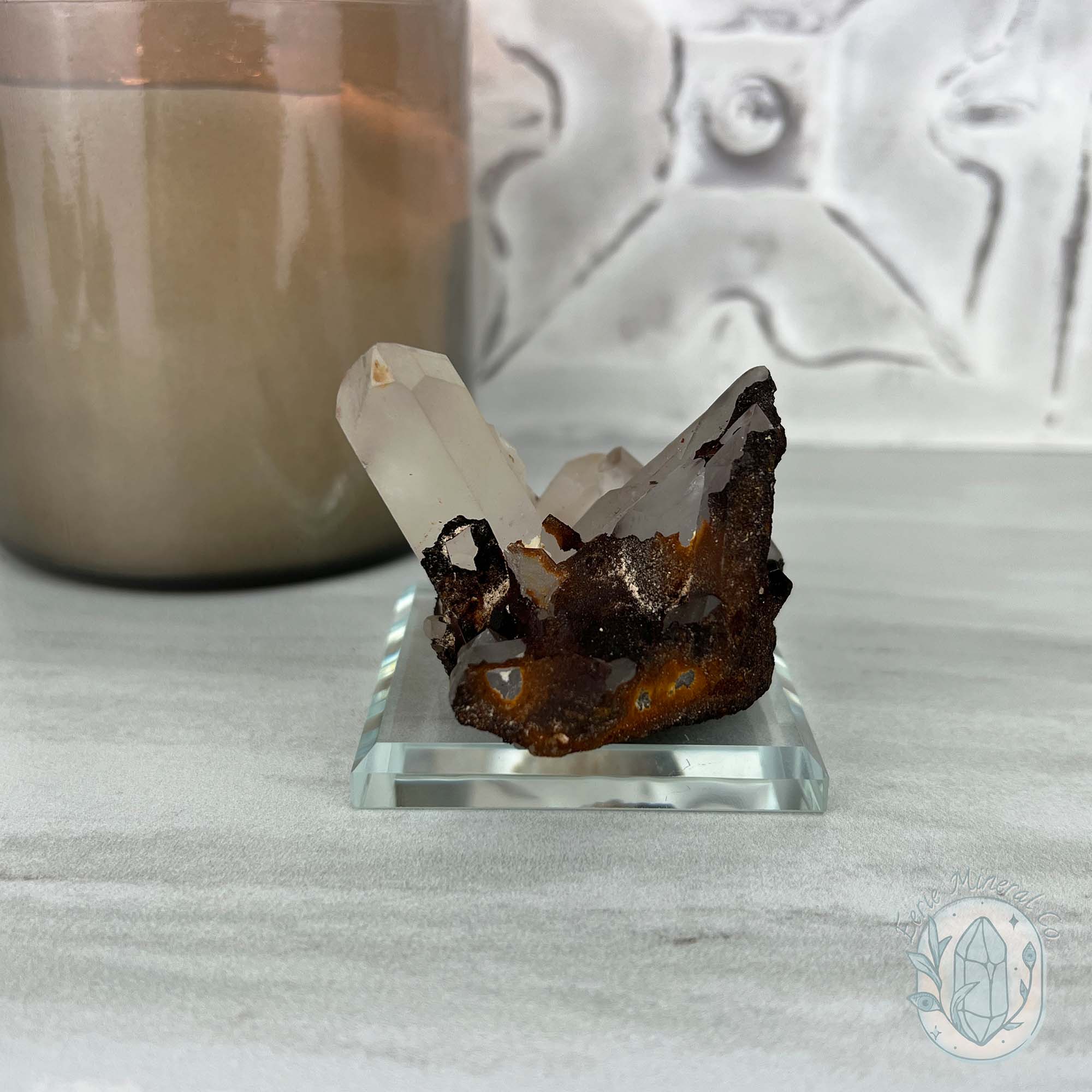 Red Hematite with Quartz Cluster Specimen | Eerie Mineral Co.