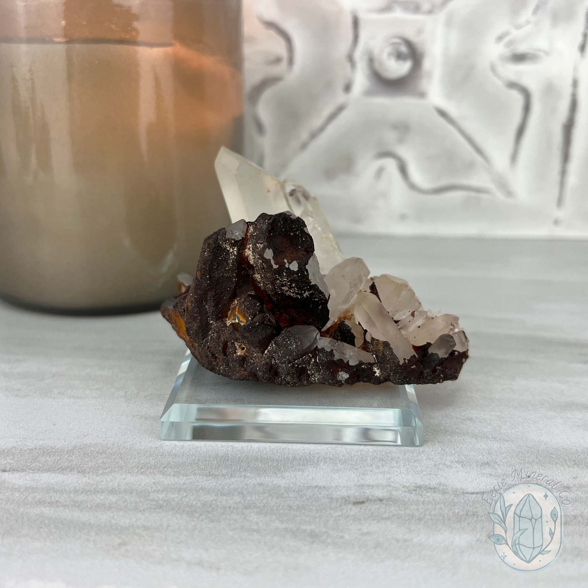 Red Hematite with Quartz Cluster Specimen | Eerie Mineral Co.