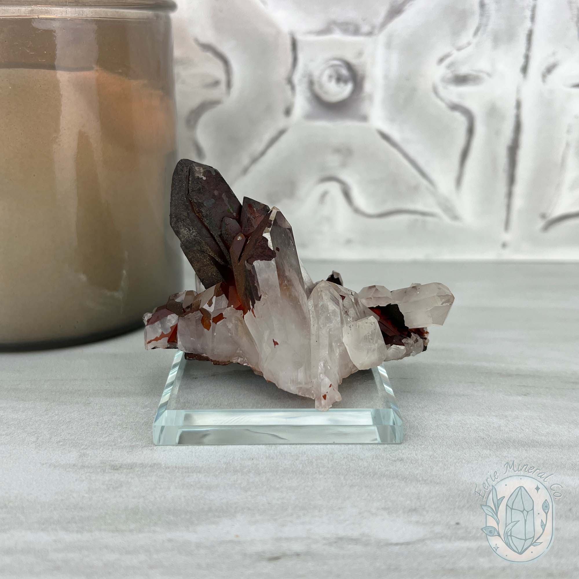 Red Hematite with Quartz Cluster Specimen | Eerie Mineral Co.