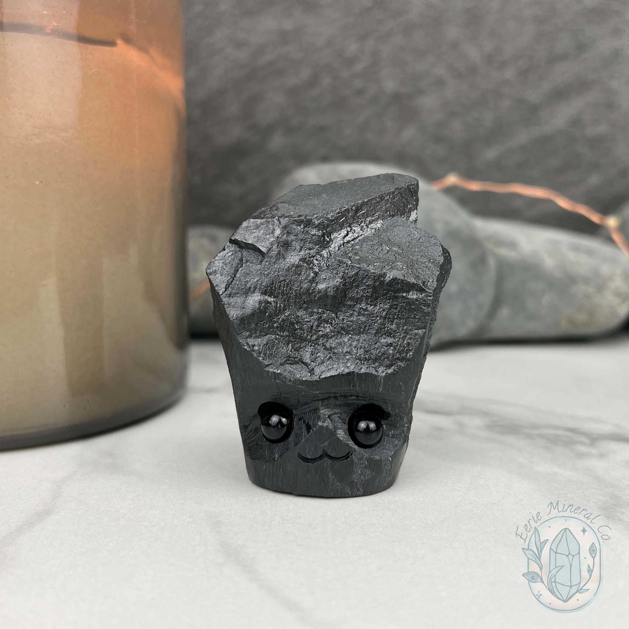 Natural Shungite Hedgehog Carving | Eerie Mineral Co.