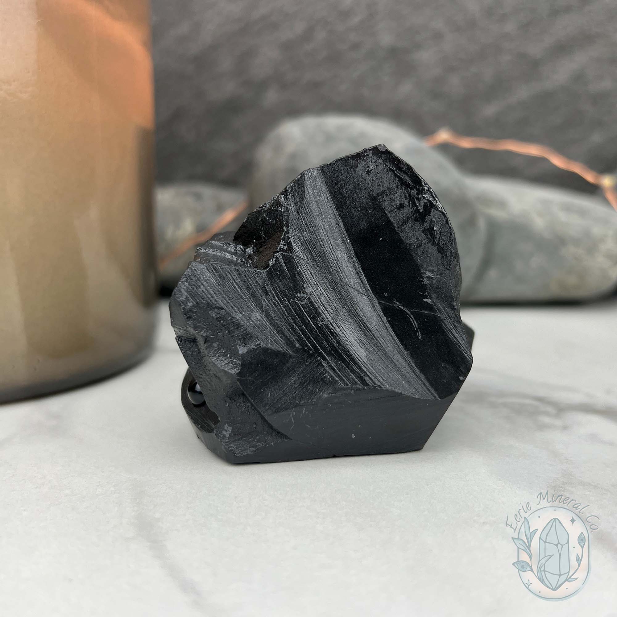 Natural Shungite Hedgehog Carving | Eerie Mineral Co.