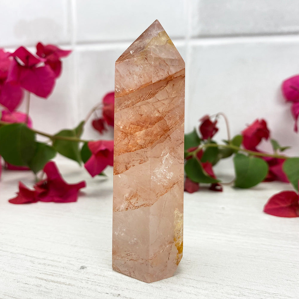 Polished Fire Quartz Tower | Eerie Mineral Co.