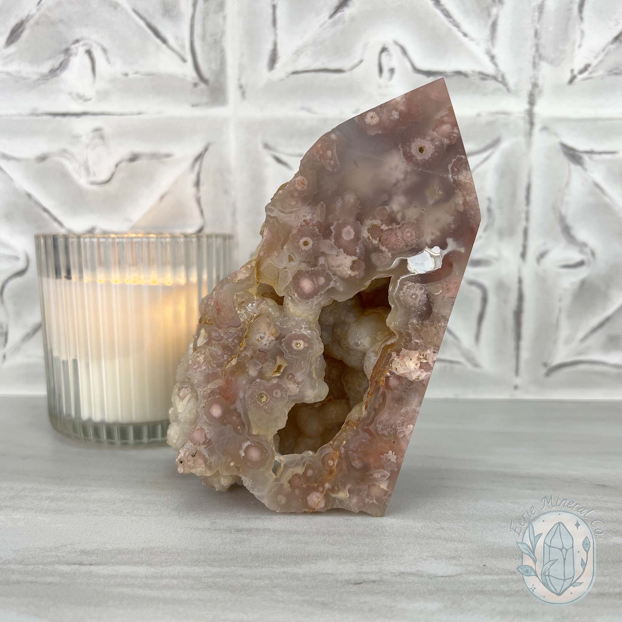 Large Flower Agate Tower Specimen | Eerie Mineral Co.