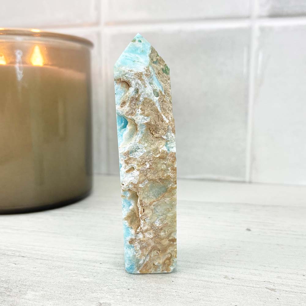 Polished Hemimorphite Tower | Eerie Mineral Co.