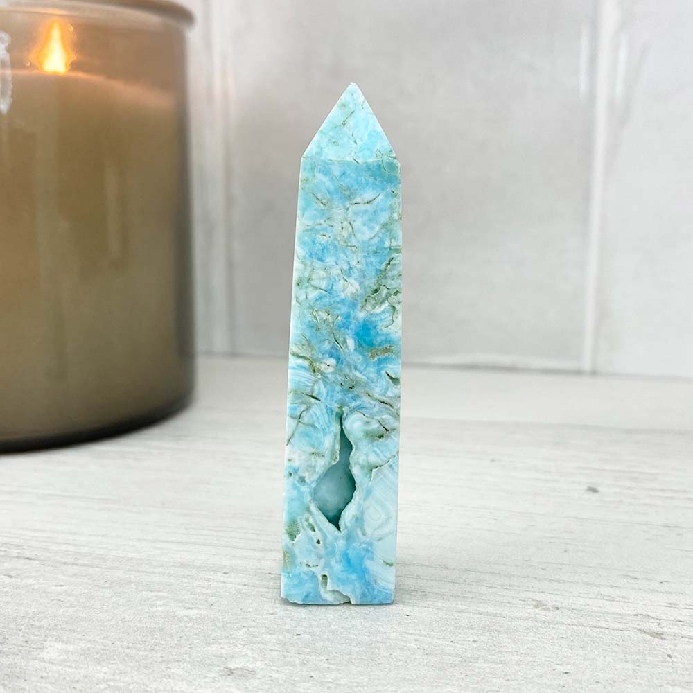 Polished Hemimorphite Tower | Eerie Mineral Co.
