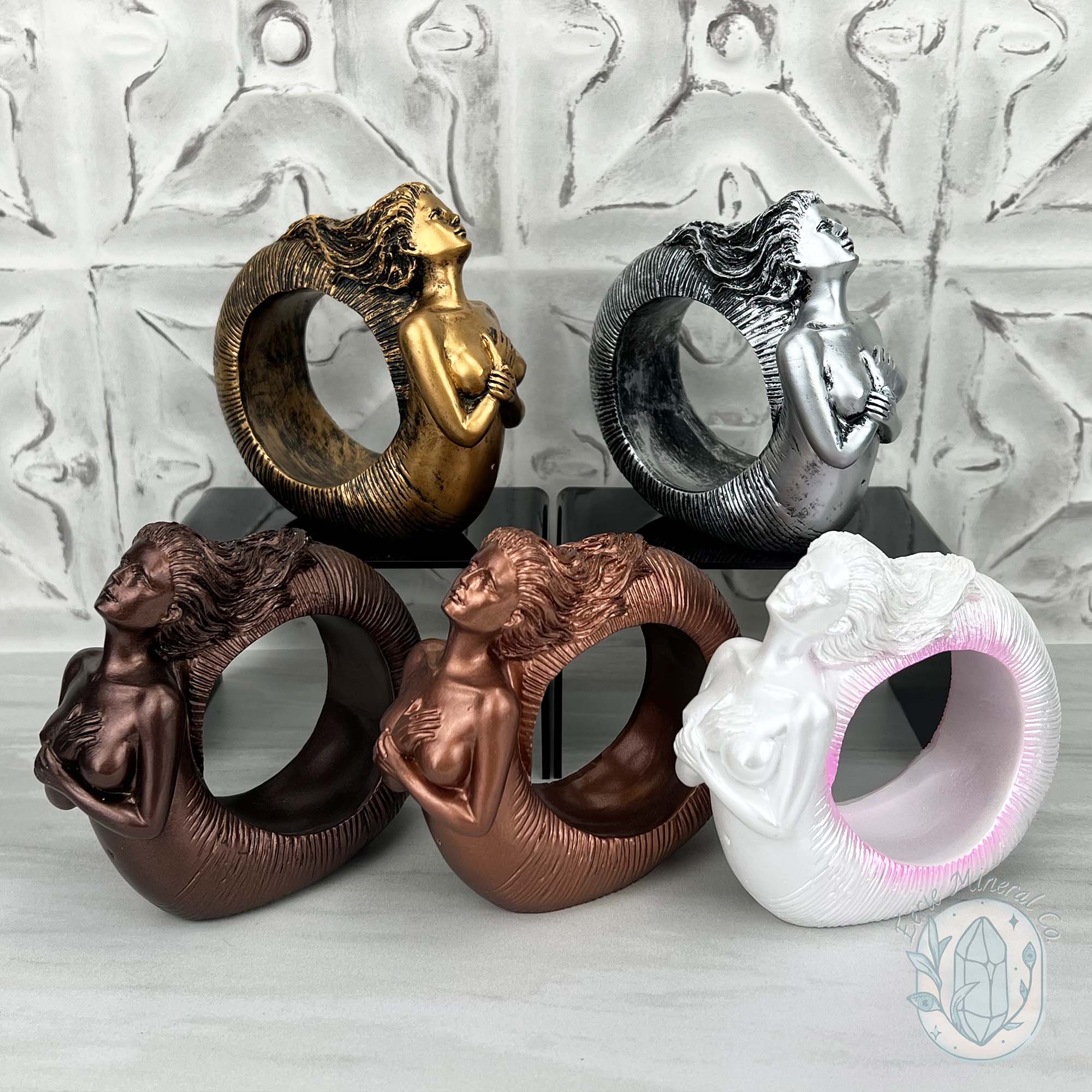 Vintage Style Mermaid Siren Sphere Holders | Eerie Mineral Co.