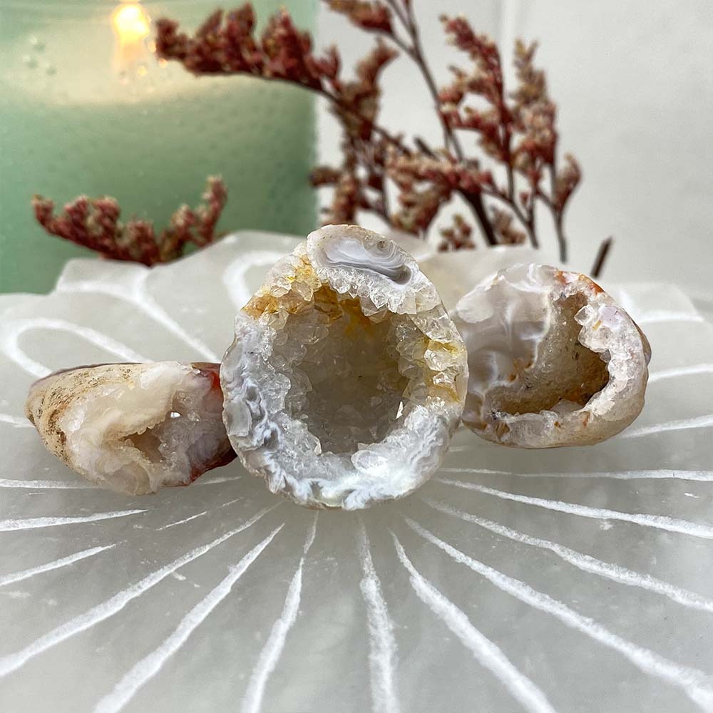 Trio Group Of Mini Geodes | Eerie Mineral Co.