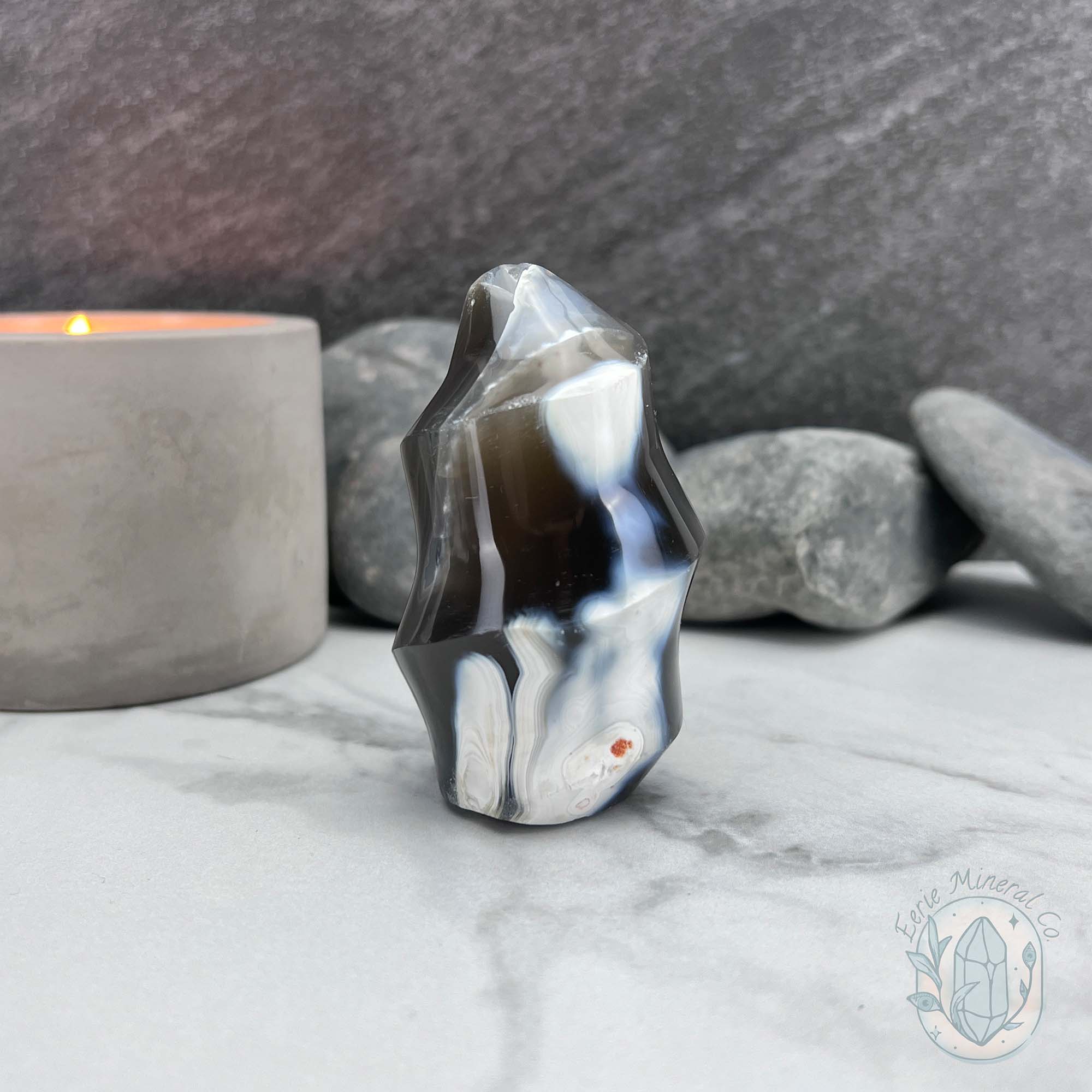 Polished Orca Agate Flame | Eerie Mineral Co.