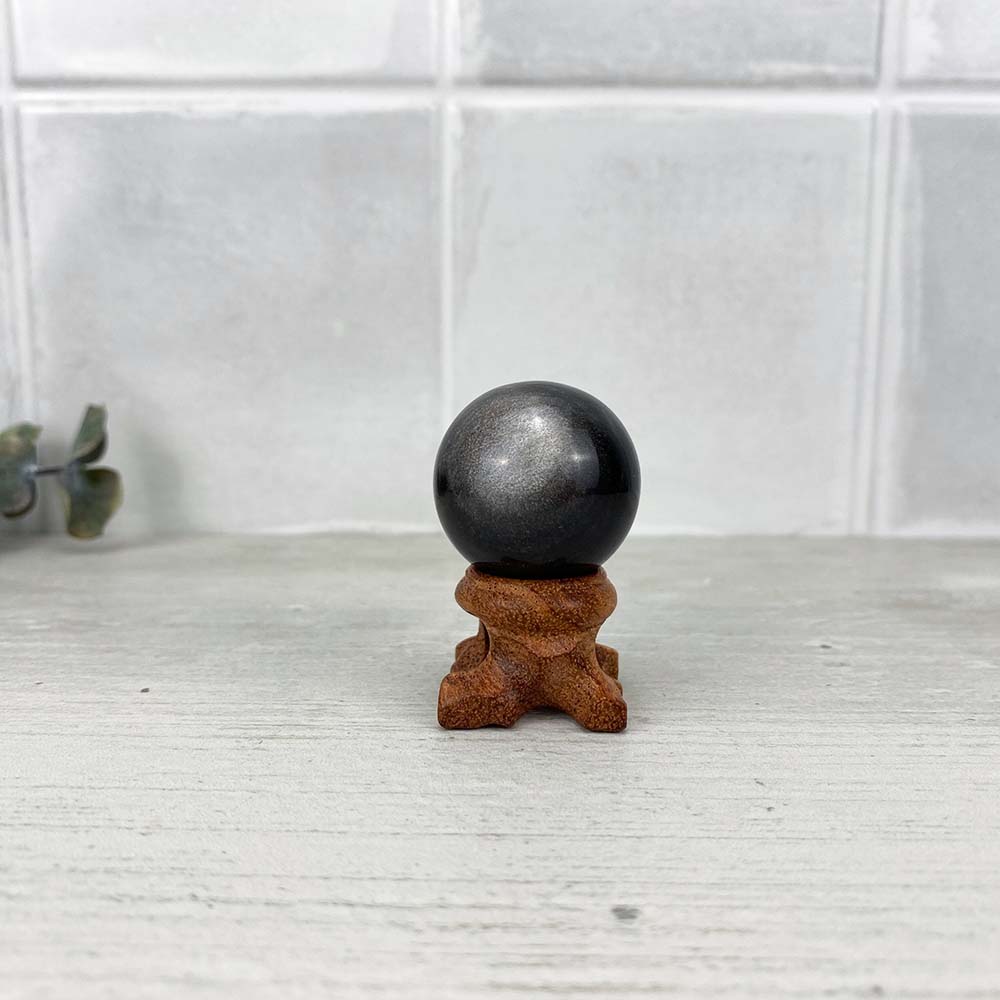 Natural Wooden Sphere Stand Carvings | Eerie Mineral Co.